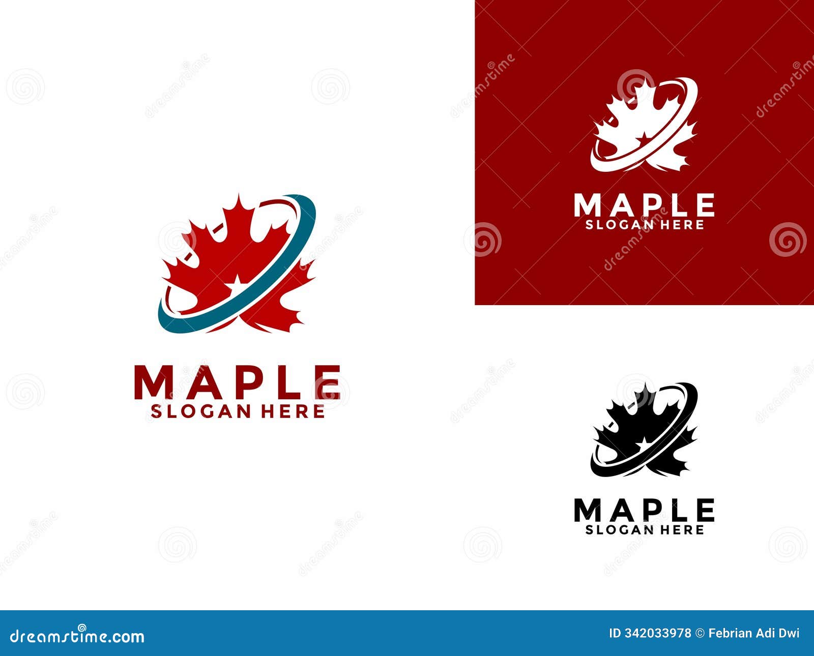 Maple Leaf with Star Logo Design Vector Illustration, Maple Canada ...