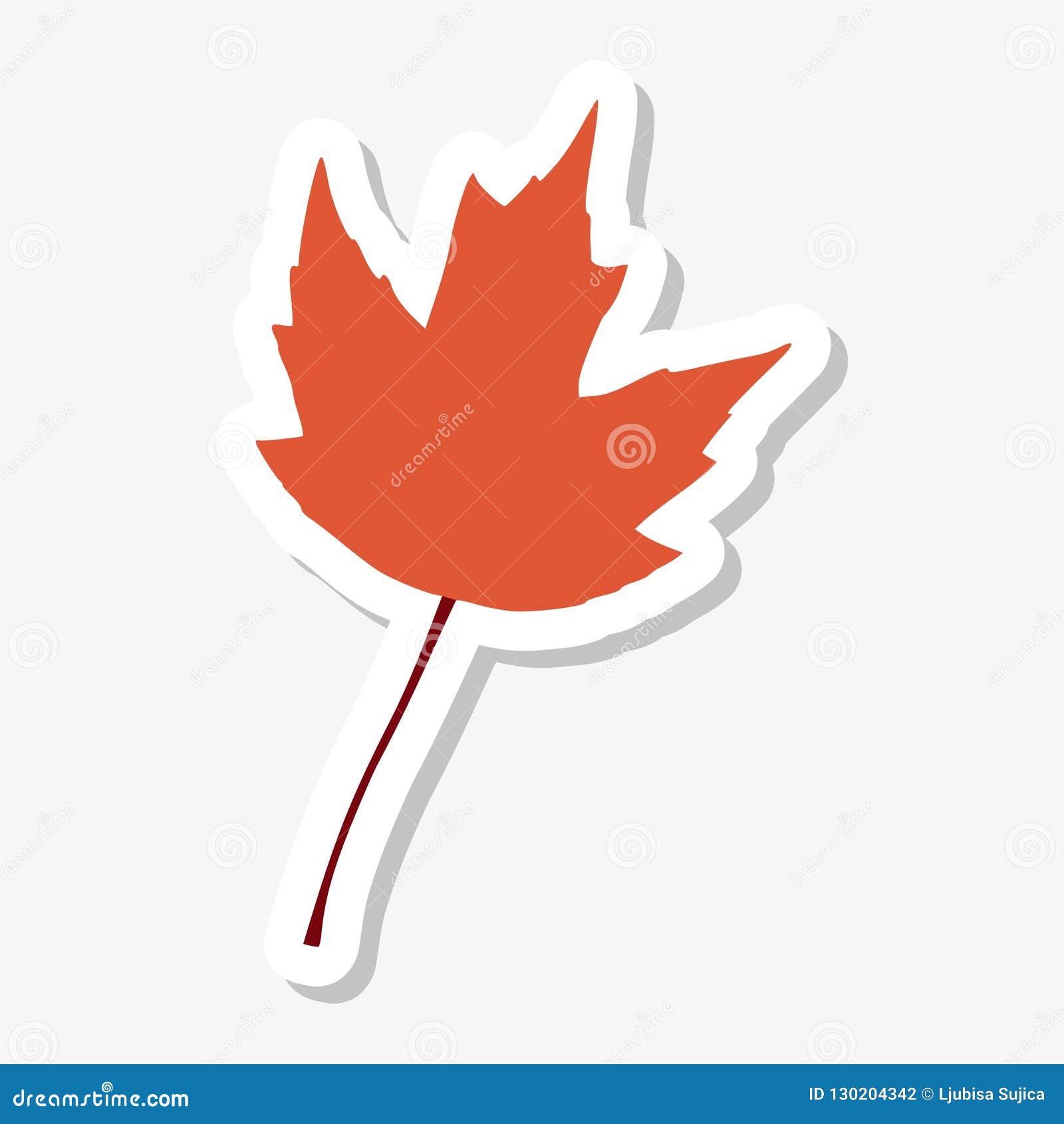 Maple Leaf Sticker, Autumn Symbol Stock Vector - Illustration of ...