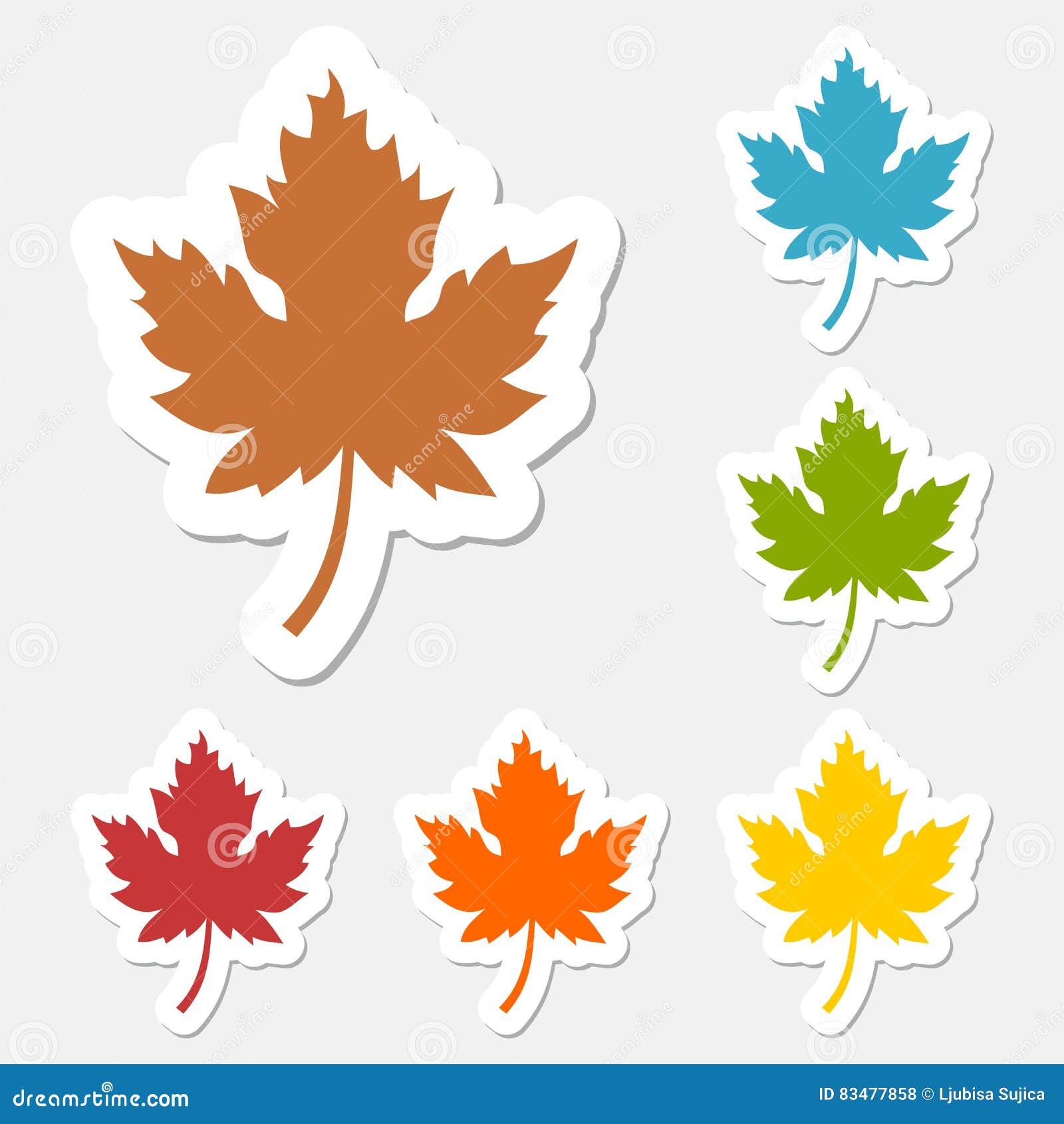 Maple leaf sticker set stock vector. Illustration of maple - 83477858