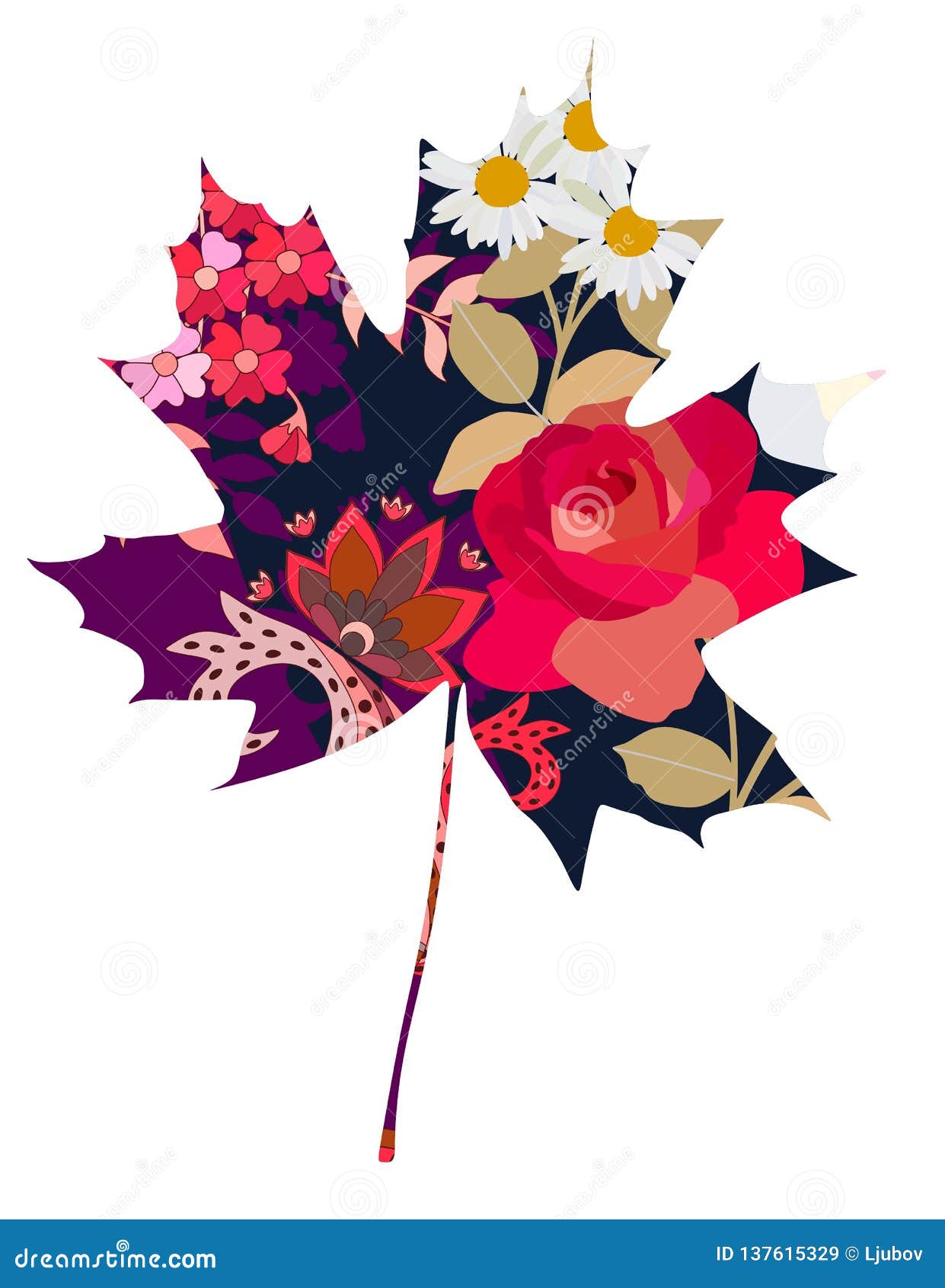 Maple Leaf in the Style of the Patchwork. Symbol of Canada Stock Vector ...