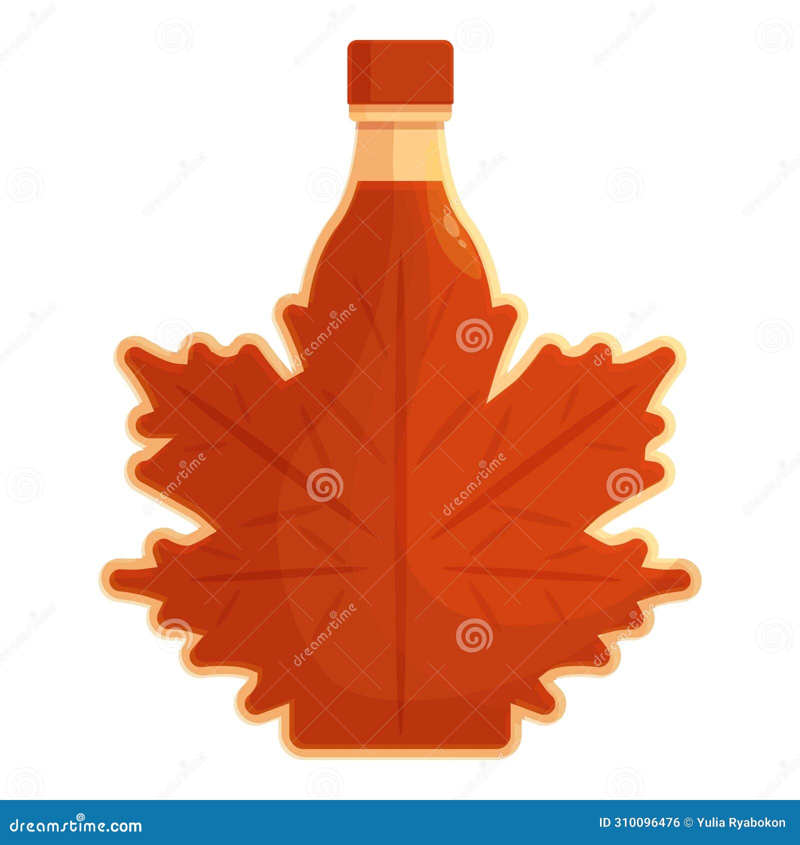 Maple Leaf Syrup Icon Cartoon Vector. Canada Leaf Branded Stock Vector ...