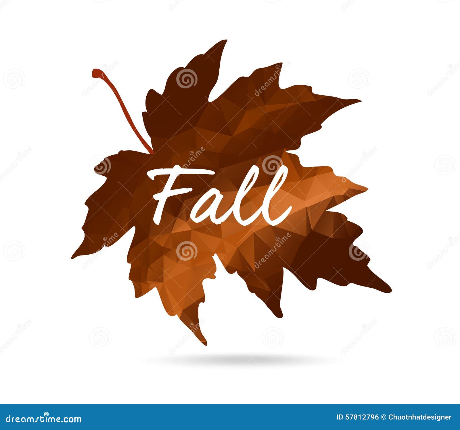 Maple Leaf in Triangular Style with Hand Drawn Word Fall Stock ...