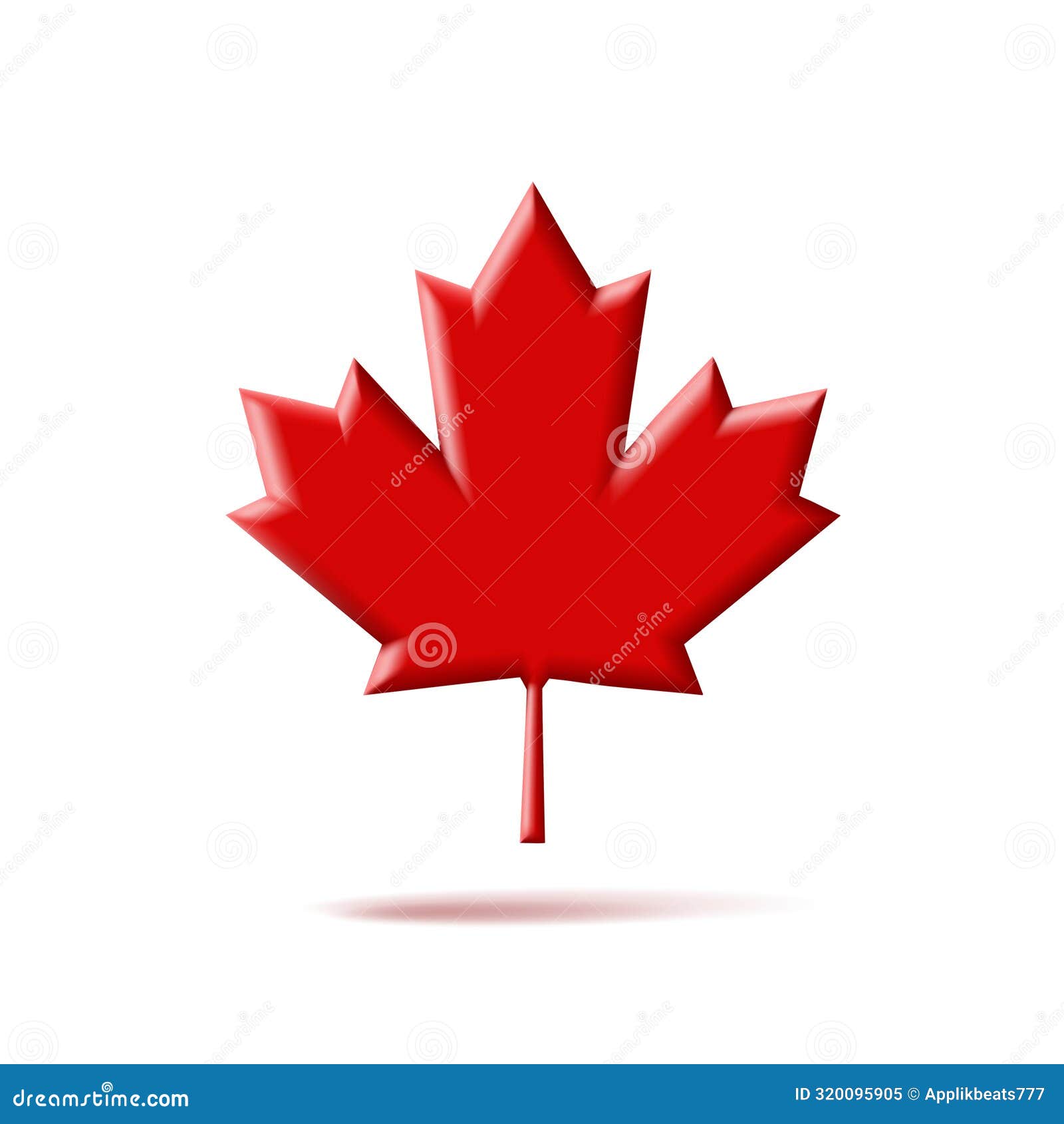 Maple Leaf Vector Icon. Canada Vector Symbol Red Volume Shape Maple ...