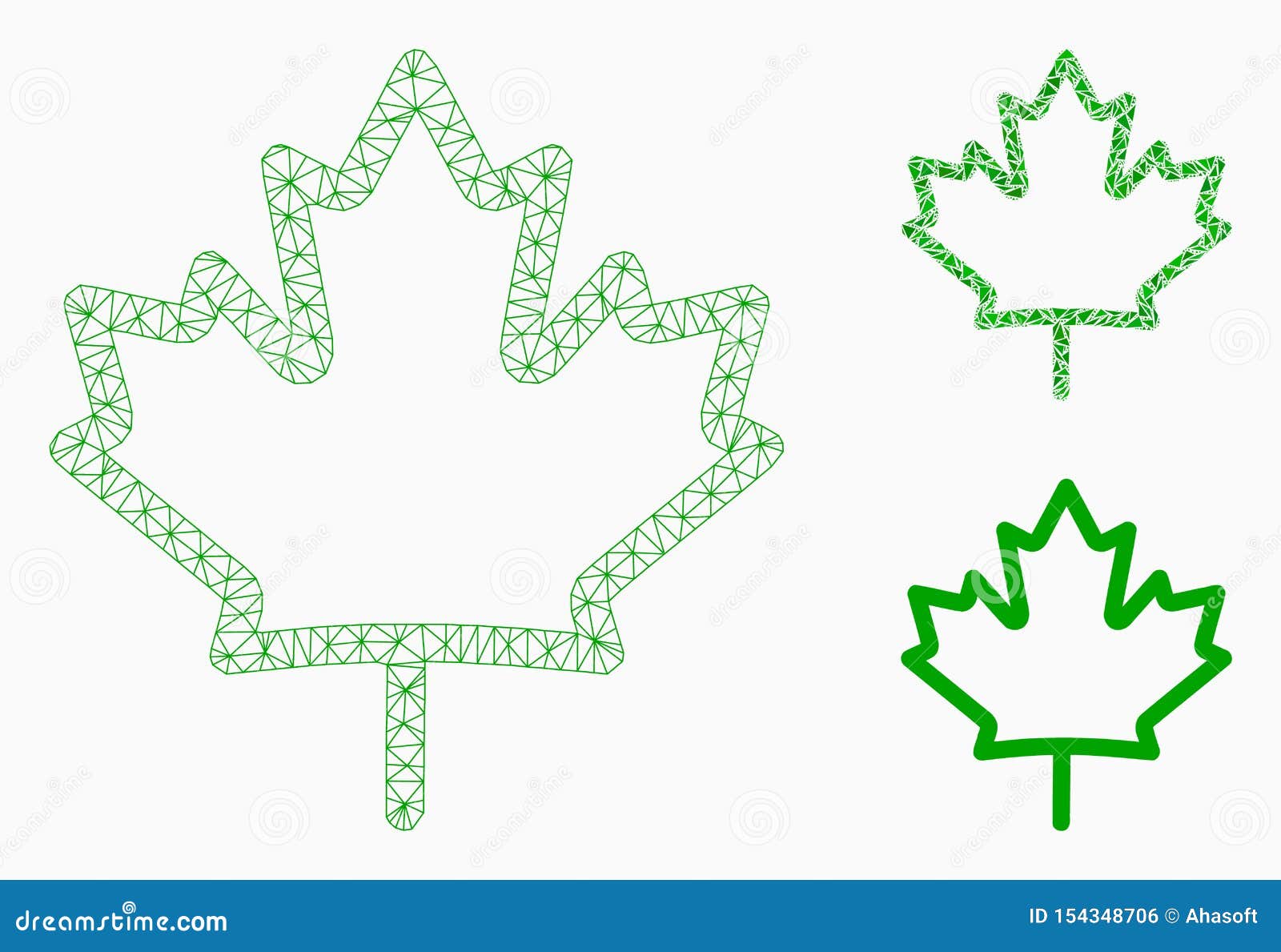 Maple Leaf Vector Mesh Network Model and Triangle Mosaic Icon Stock ...