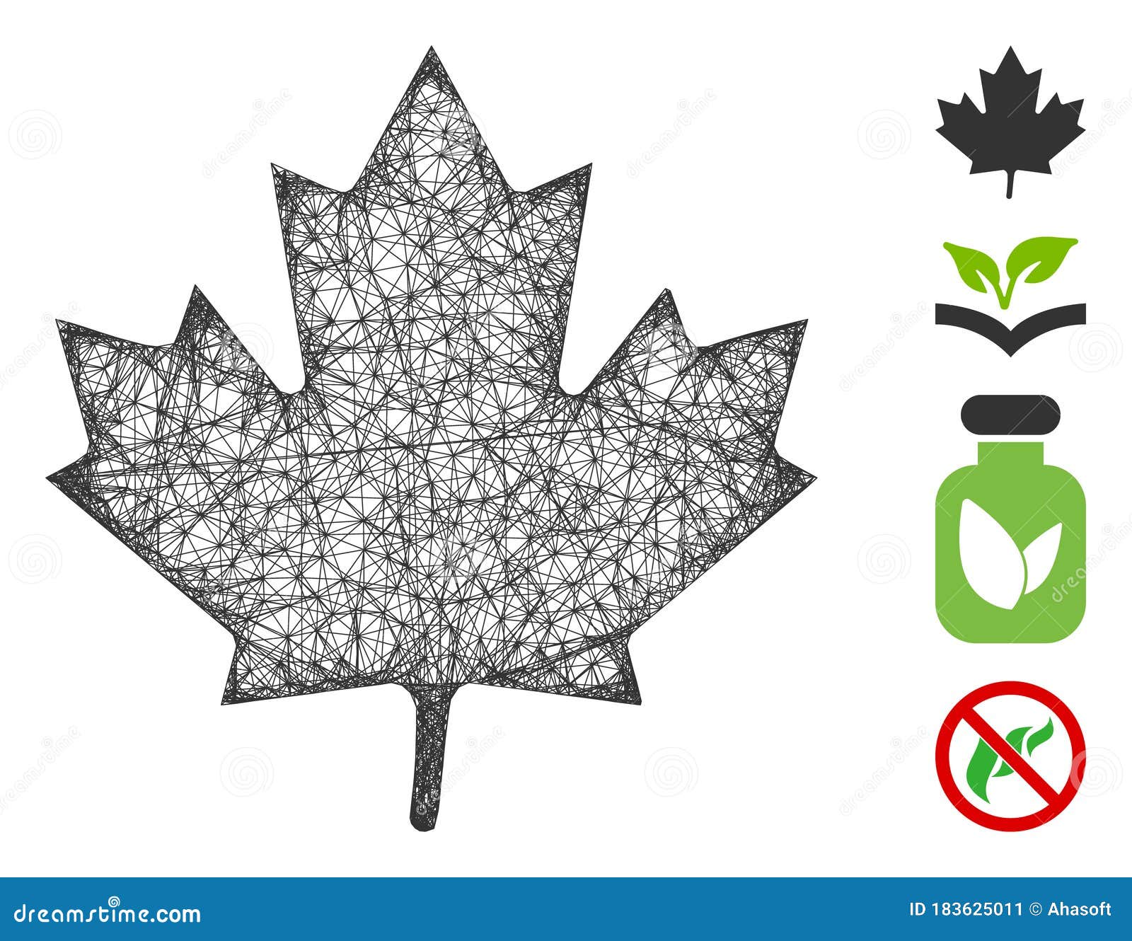 Maple Leaf Web Vector Mesh Illustration Stock Illustration ...