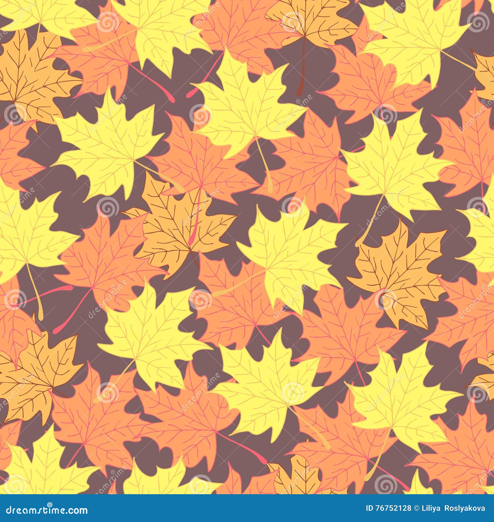 Maple Leaves. Autumn Background. Endless Seamless Pattern. Stock Vector ...