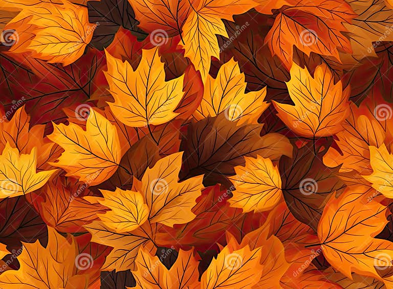 Maple Leaves Background SEAMLESS PATTERN. SEAMLESS WALLPAPER. Stock ...