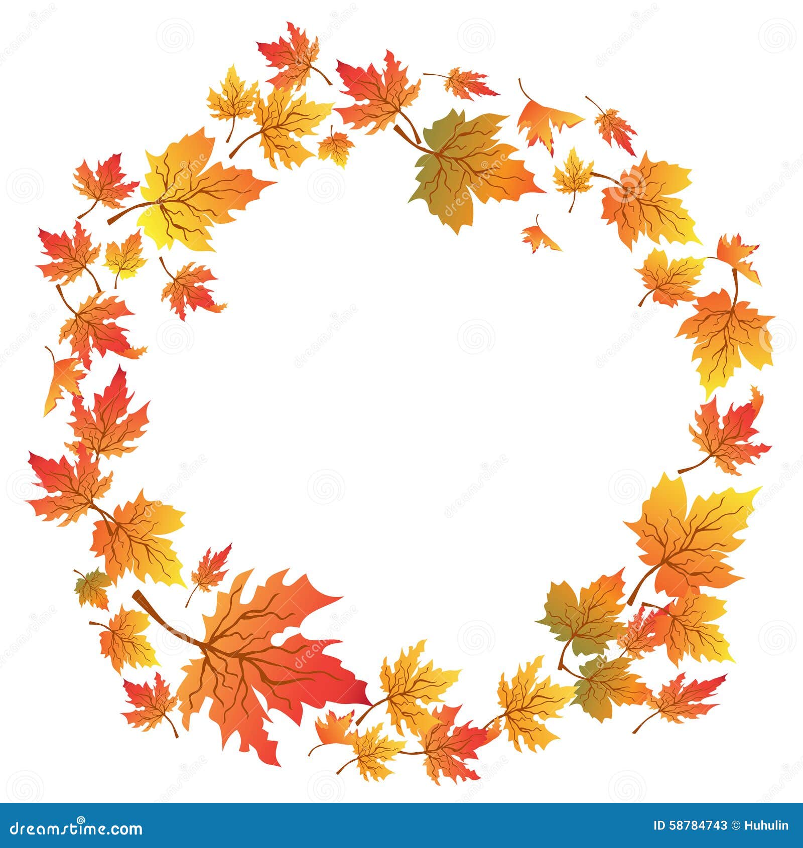 Maple Leaves Circle with Copy Space Stock Vector - Illustration of ...
