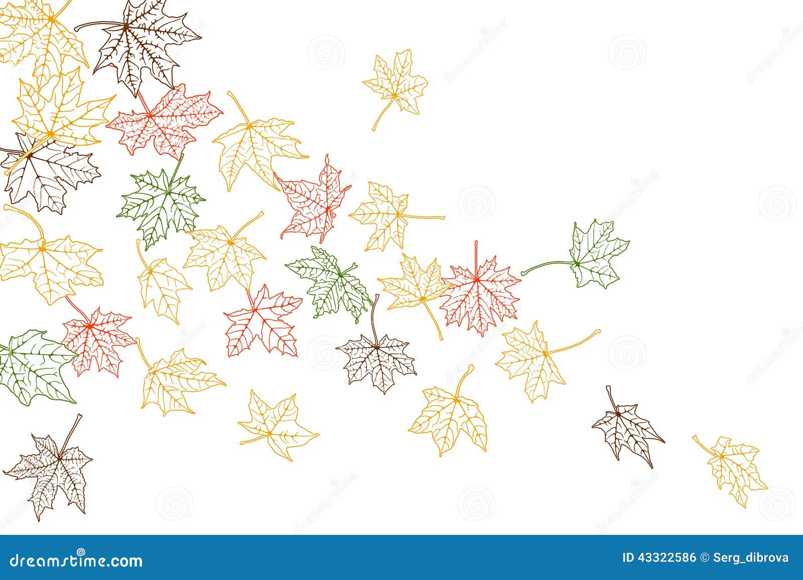 Maple leaves falling stock vector. Illustration of drawn - 43322586