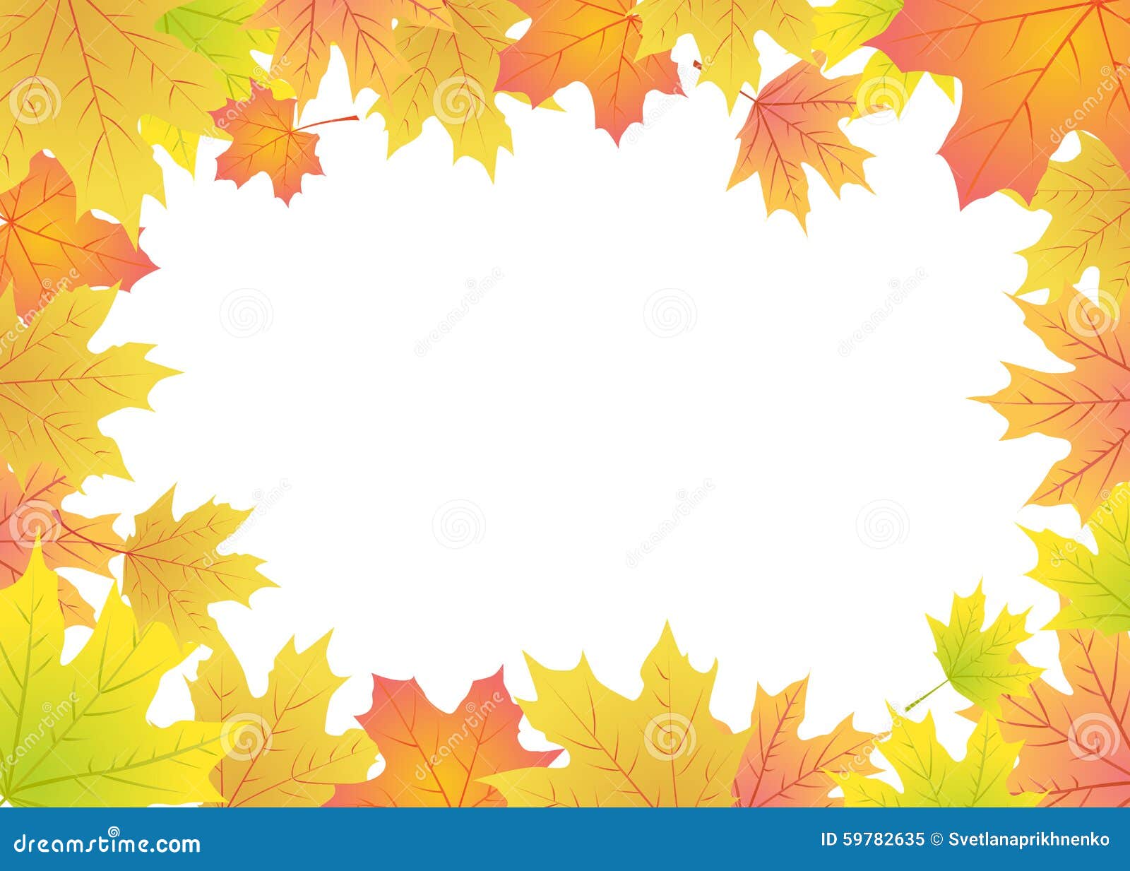Maple leaves frame stock vector. Illustration of yellow - 59782635