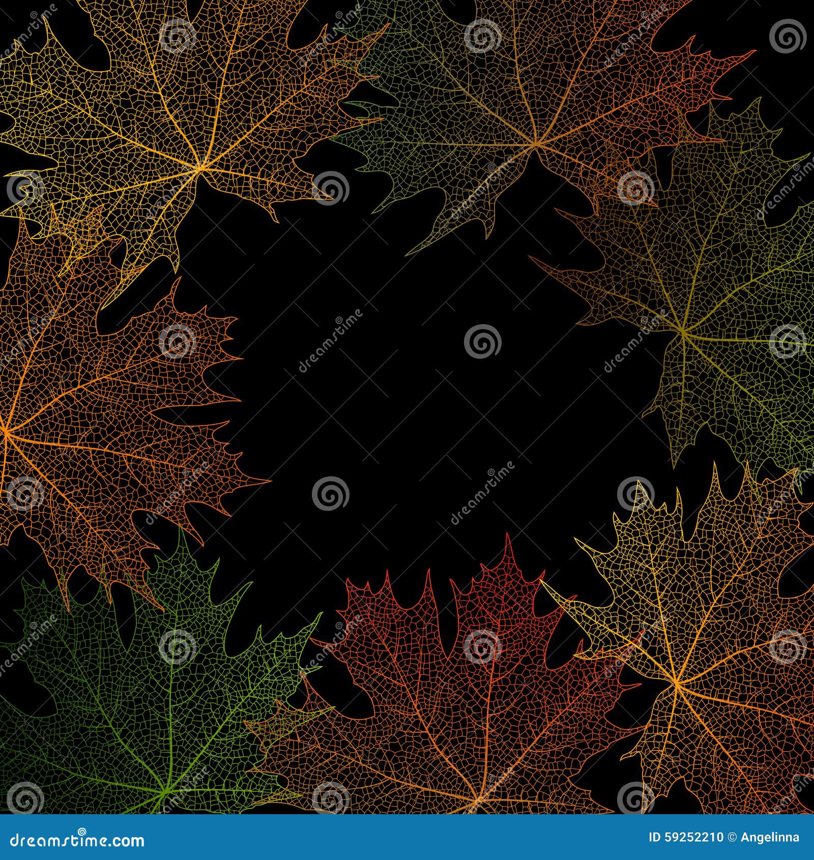 Maple leaves frame stock vector. Illustration of green - 59252210