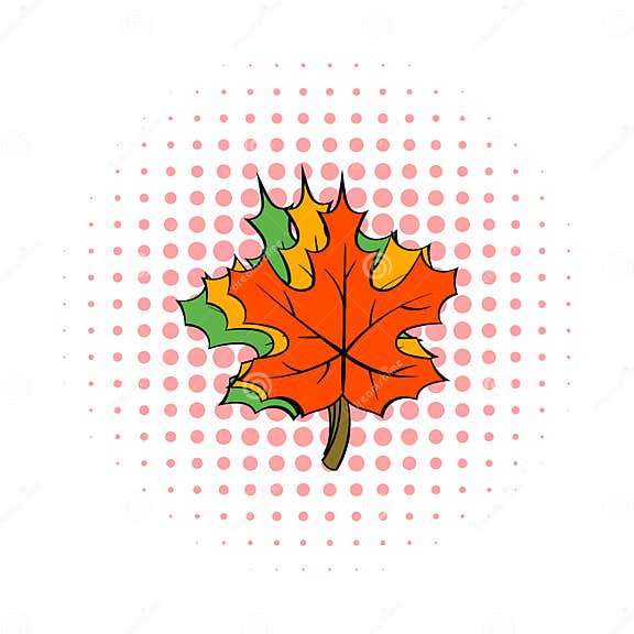 Maple Leaves Icon, Comics Style Stock Illustration - Illustration of ...