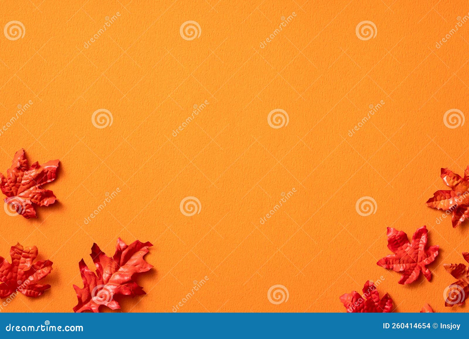 Maple Leaves Isolated on Orange Table Background for Design Elements in ...
