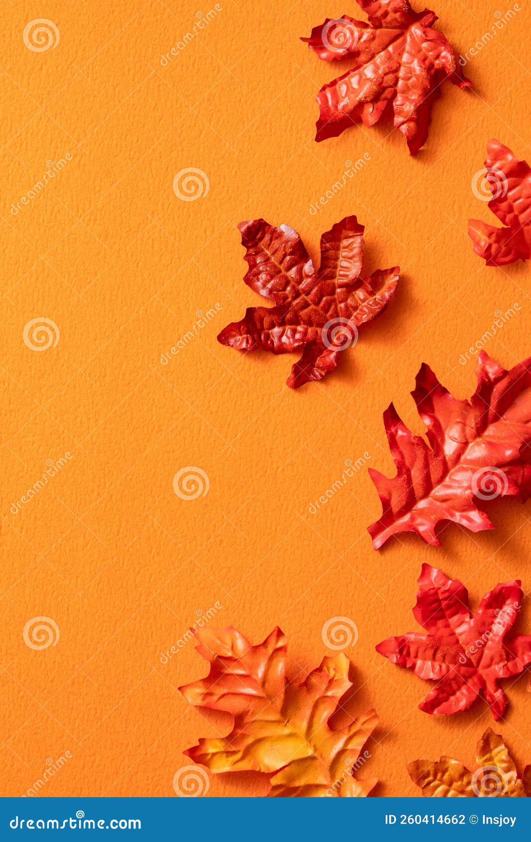 Maple Leaves Isolated on Orange Table Background for Design Elements in ...