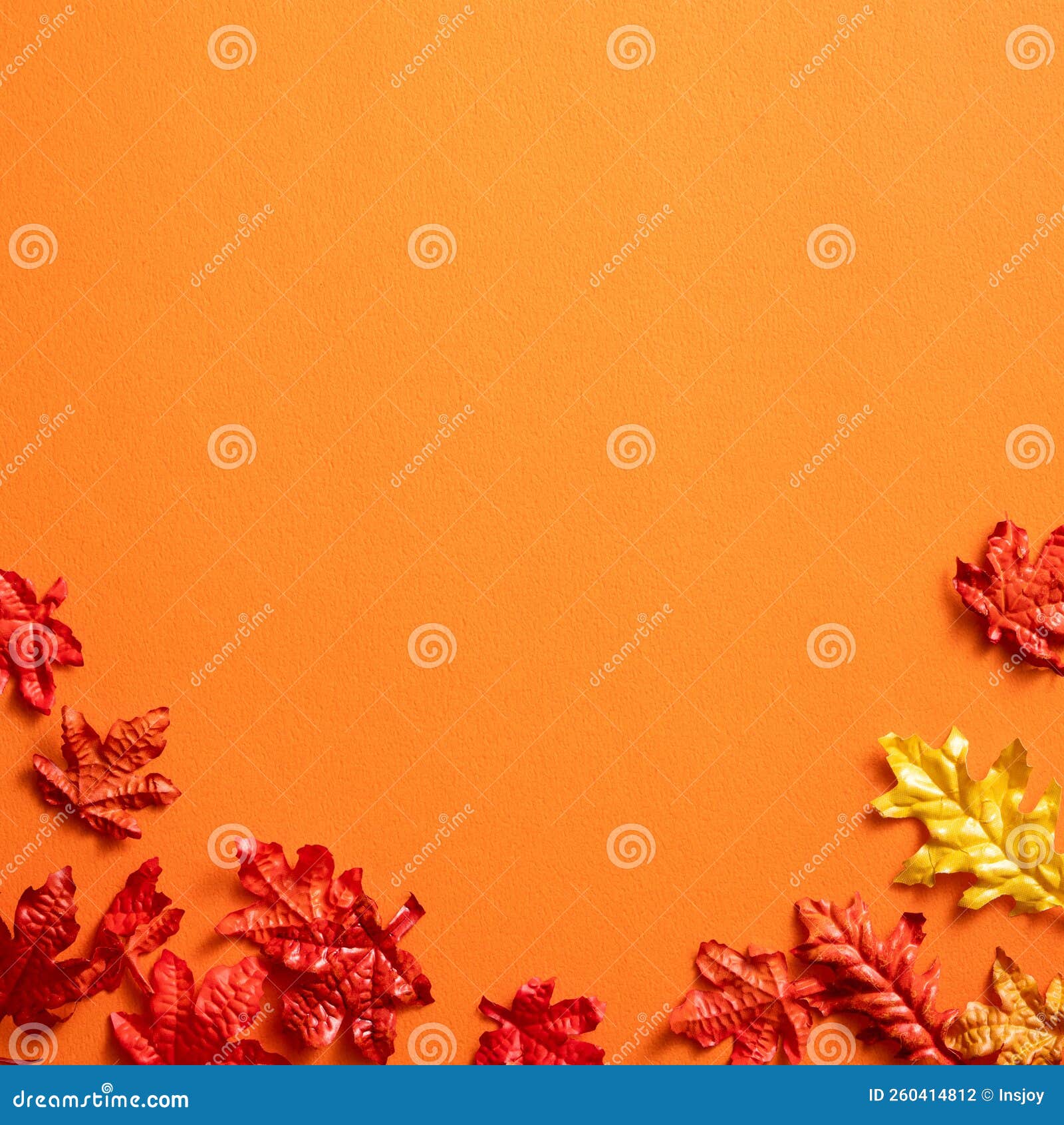 Maple Leaves Isolated on Orange Table Background for Design Elements in ...
