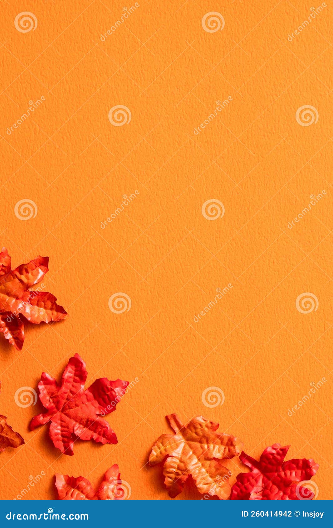 Maple Leaves Isolated on Orange Table Background for Design Elements in ...