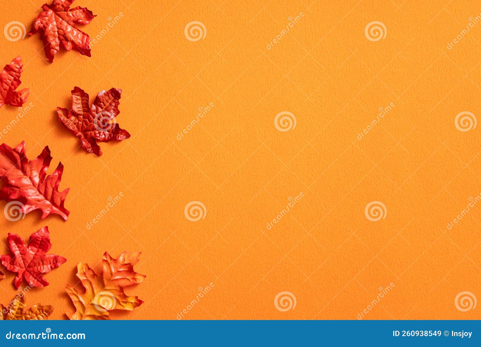 Maple Leaves Isolated on Orange Table Background for Design Elements in ...