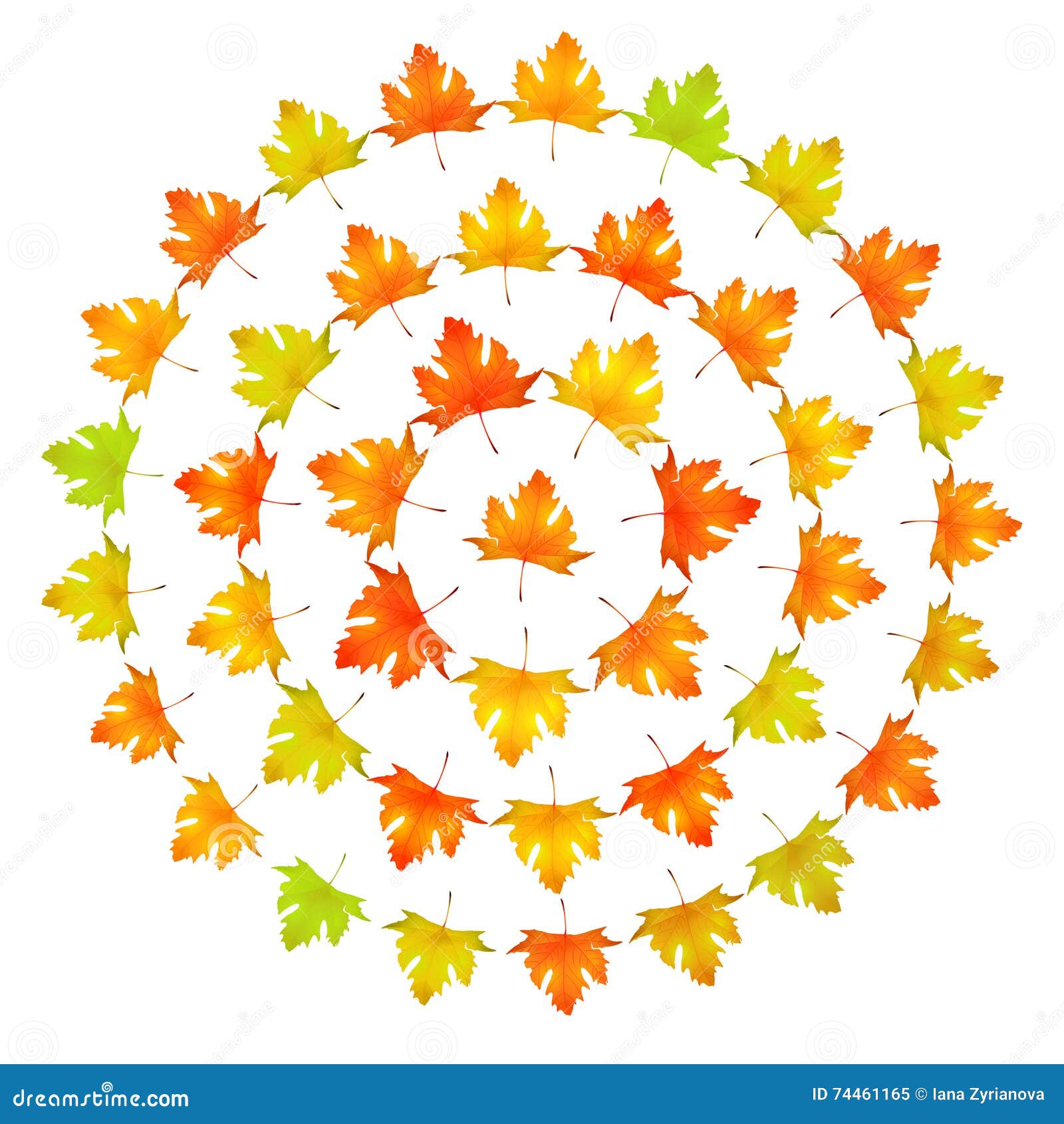Maple Leaves Round Frame Vector Illustration Stock Vector ...