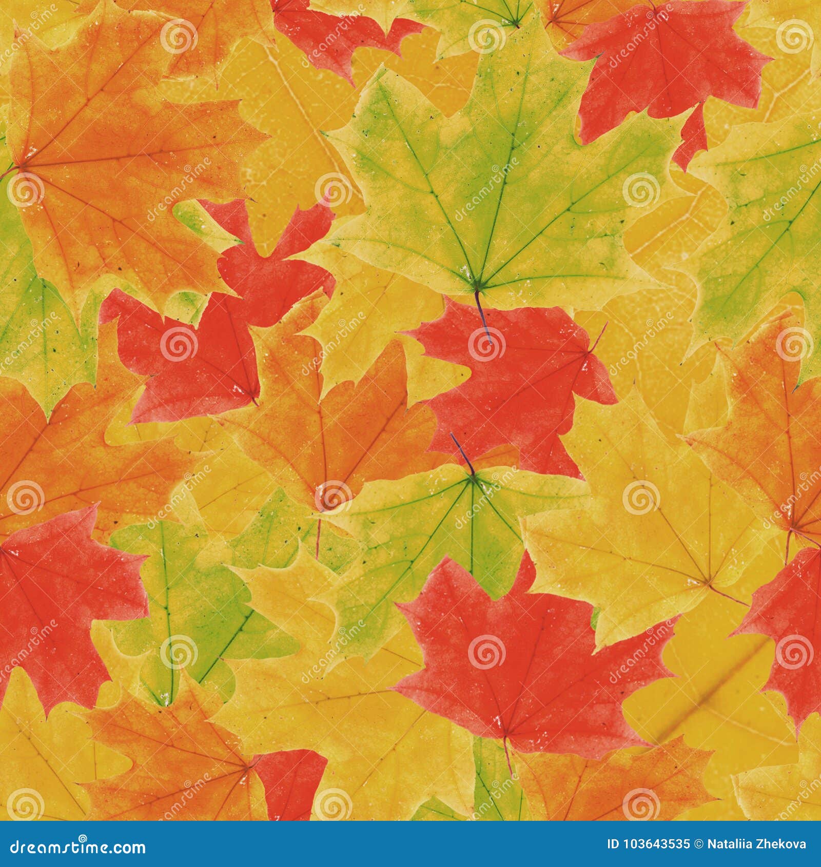 Maple Leaves Seamless Pattern Background Stock Illustration ...