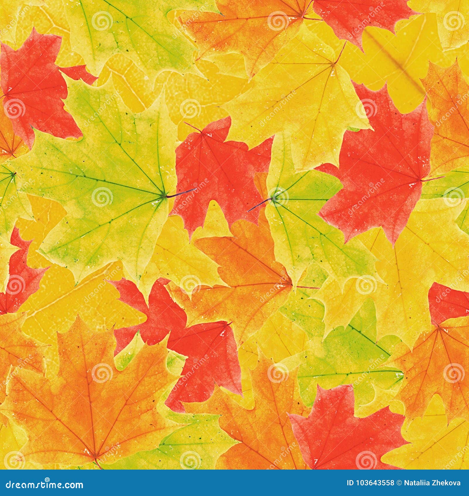 Maple Leaves Seamless Pattern Background Stock Illustration ...