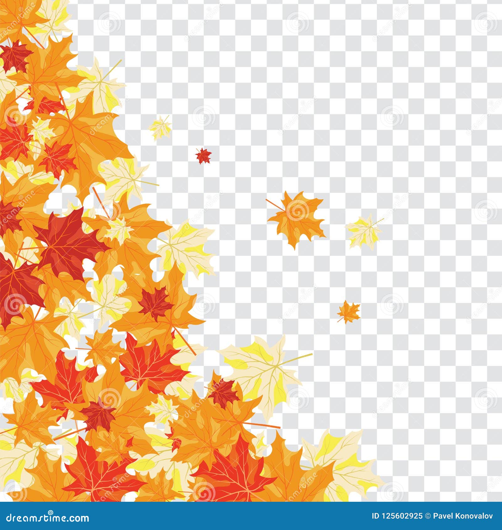 Maple Leaves on Transparency Grid Stock Vector - Illustration of gold ...