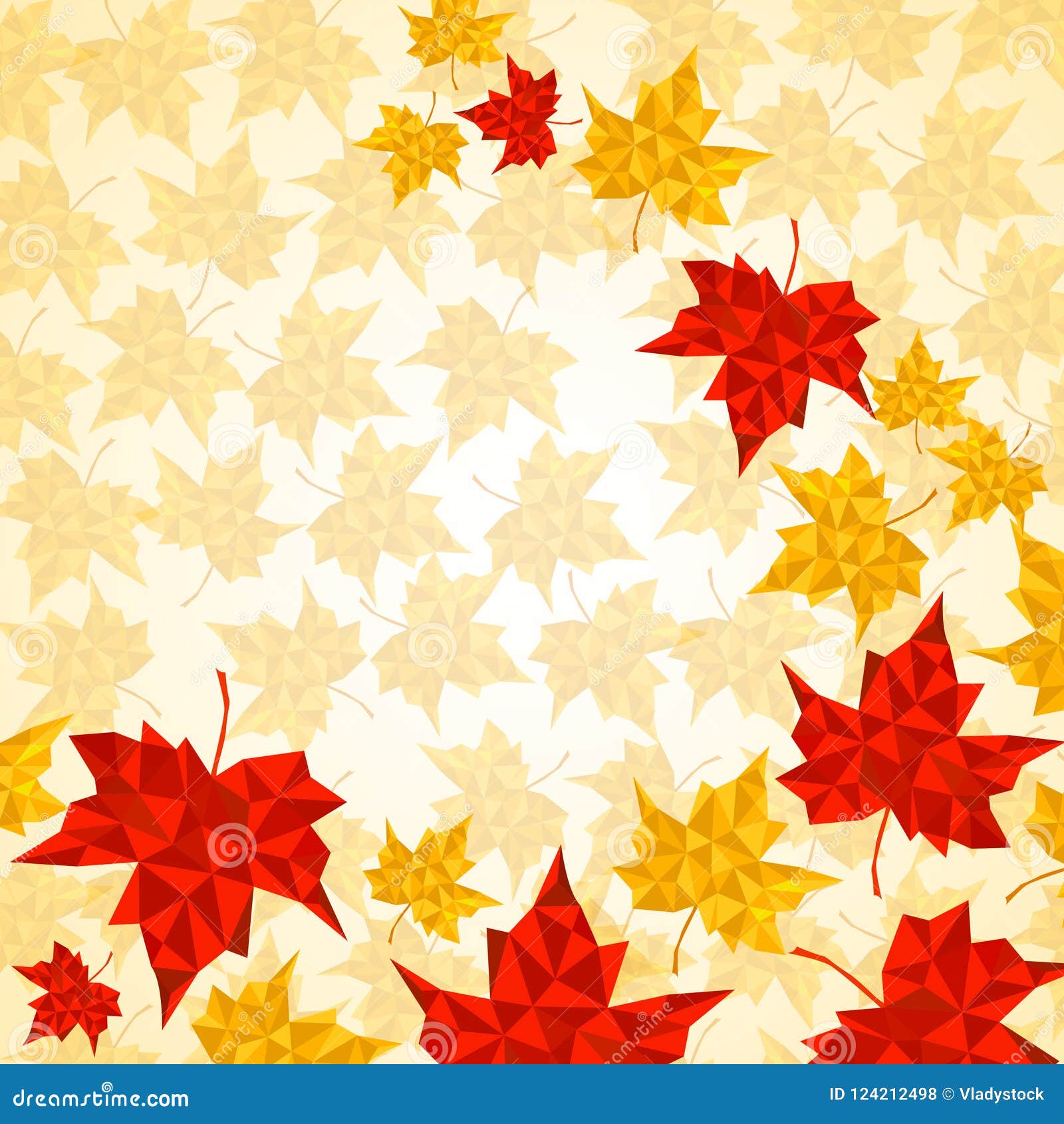 Maple Leaves in Triangular Style Stock Vector - Illustration of ...