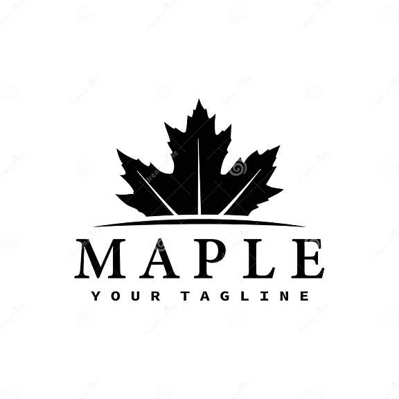 Maple Logo Concept Black and White Vector Stock Illustration ...