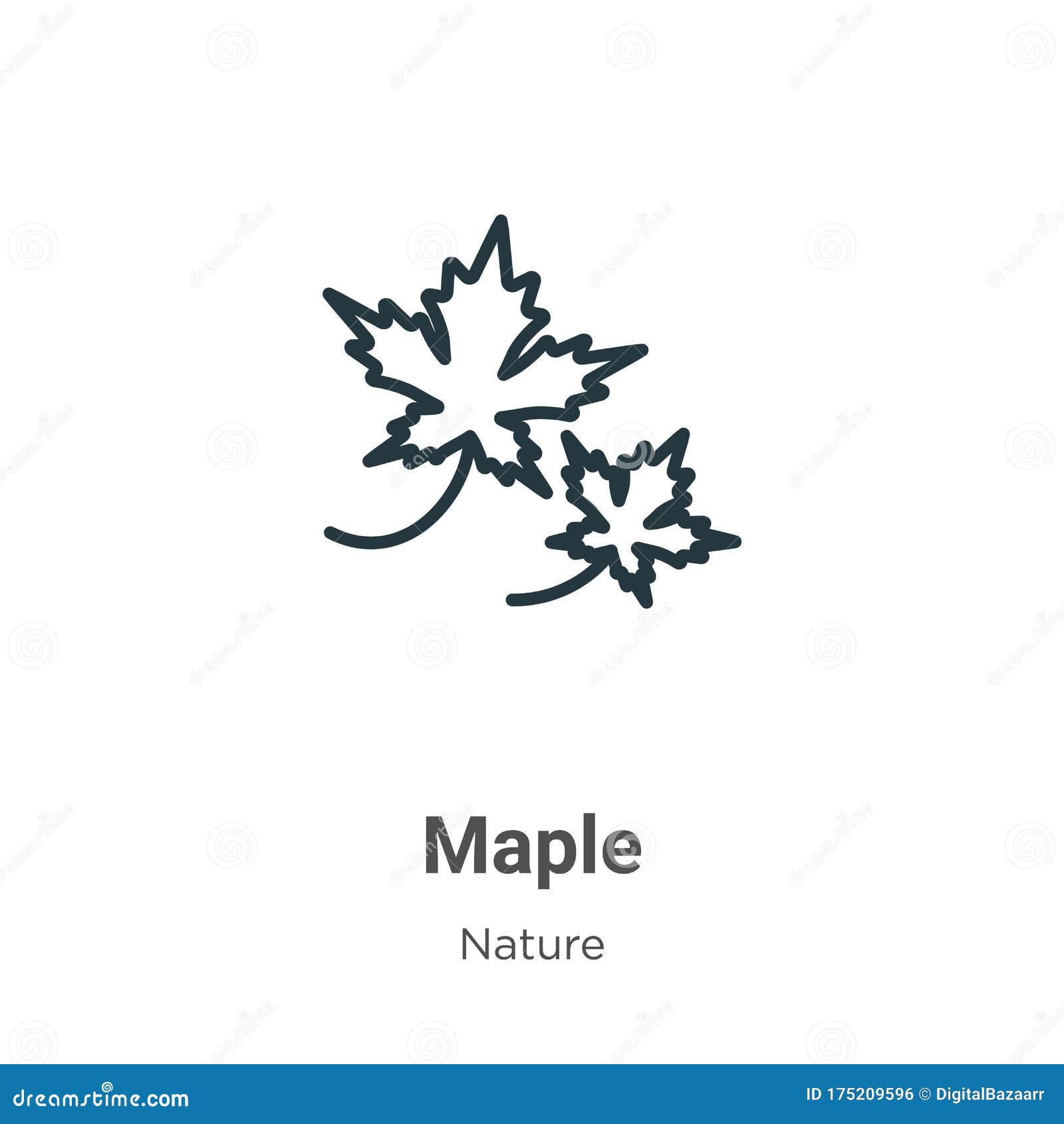 Maple Outline Vector Icon. Thin Line Black Maple Icon, Flat Vector ...