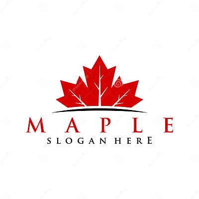 Maple red logo vector stock vector. Illustration of icon - 174165352