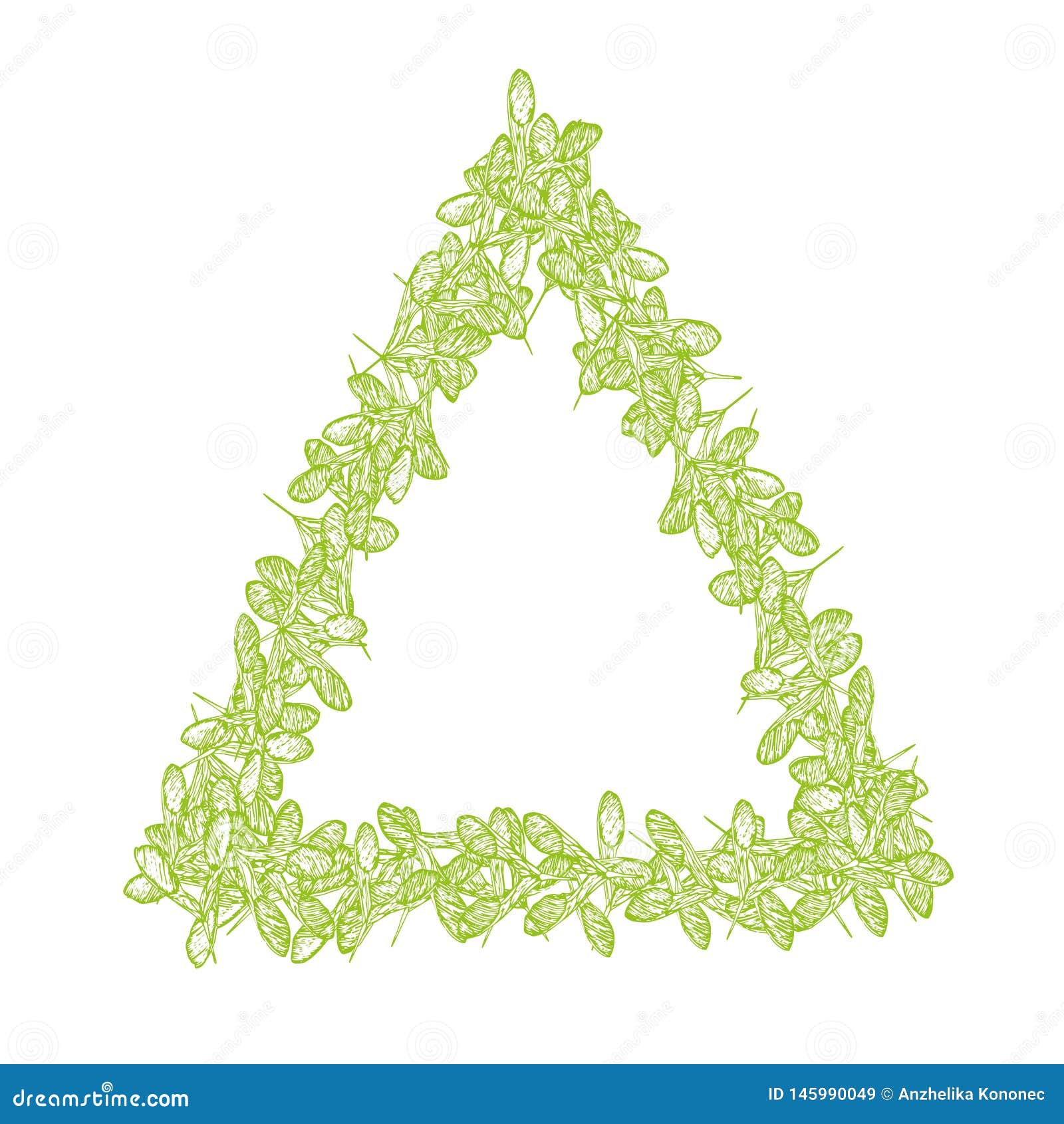 Maple Seeds Frame Triangle Green-01 Stock Illustration - Illustration ...