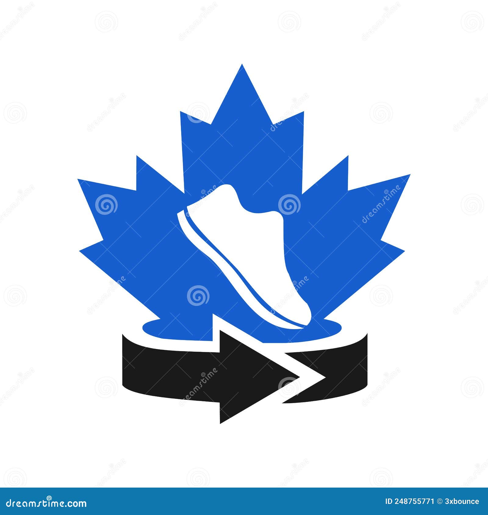 Maple Shoe Logo Design. Canadian Shoe Logo Stock Vector - Illustration ...