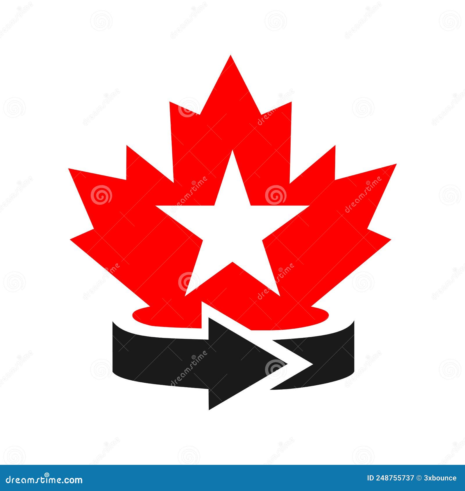 Maple Star Logo Design. Canadian Red Maple Leaf with Star Concept Stock ...
