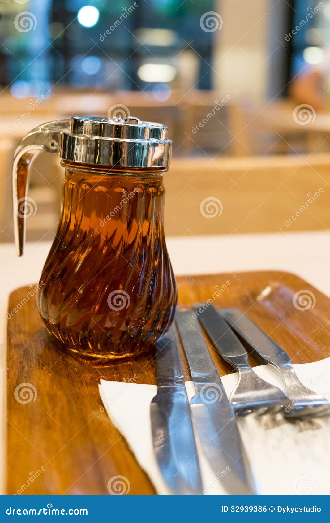 Maple Syrup in Dispenser Prepare for Pancakes Stock Photo - Image of ...