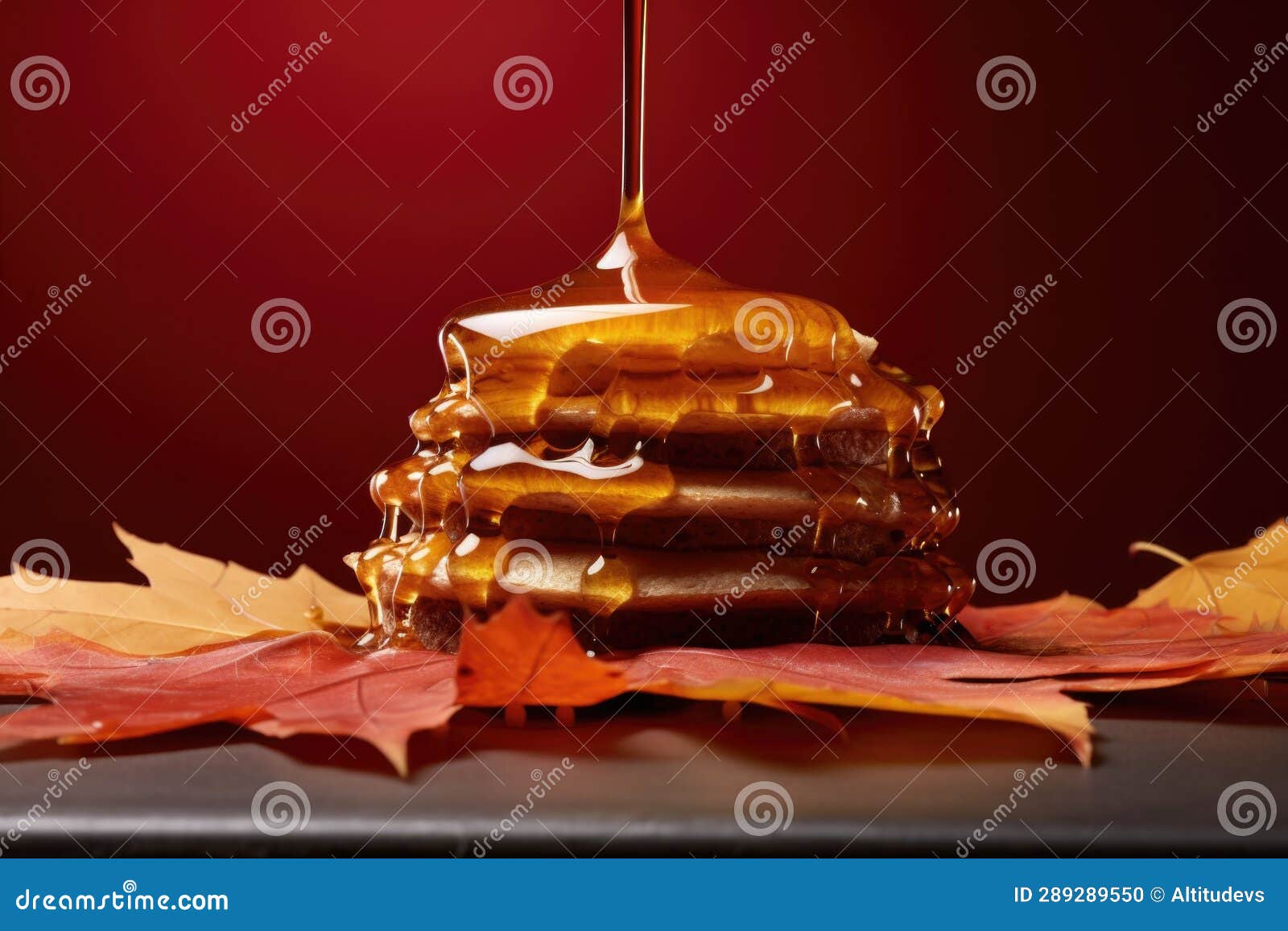 Maple Syrup Dripping Onto a Stack of Pancakes Stock Photo - Image of ...