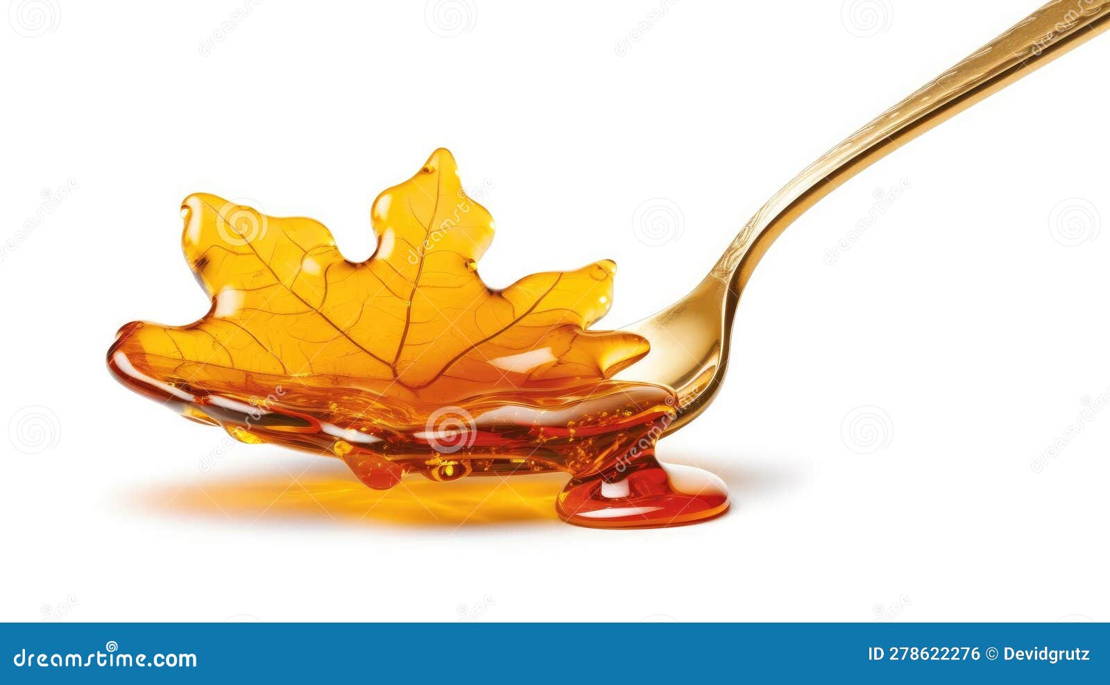 Maple Syrup Pouring on Spoon. Generative AI Stock Illustration ...