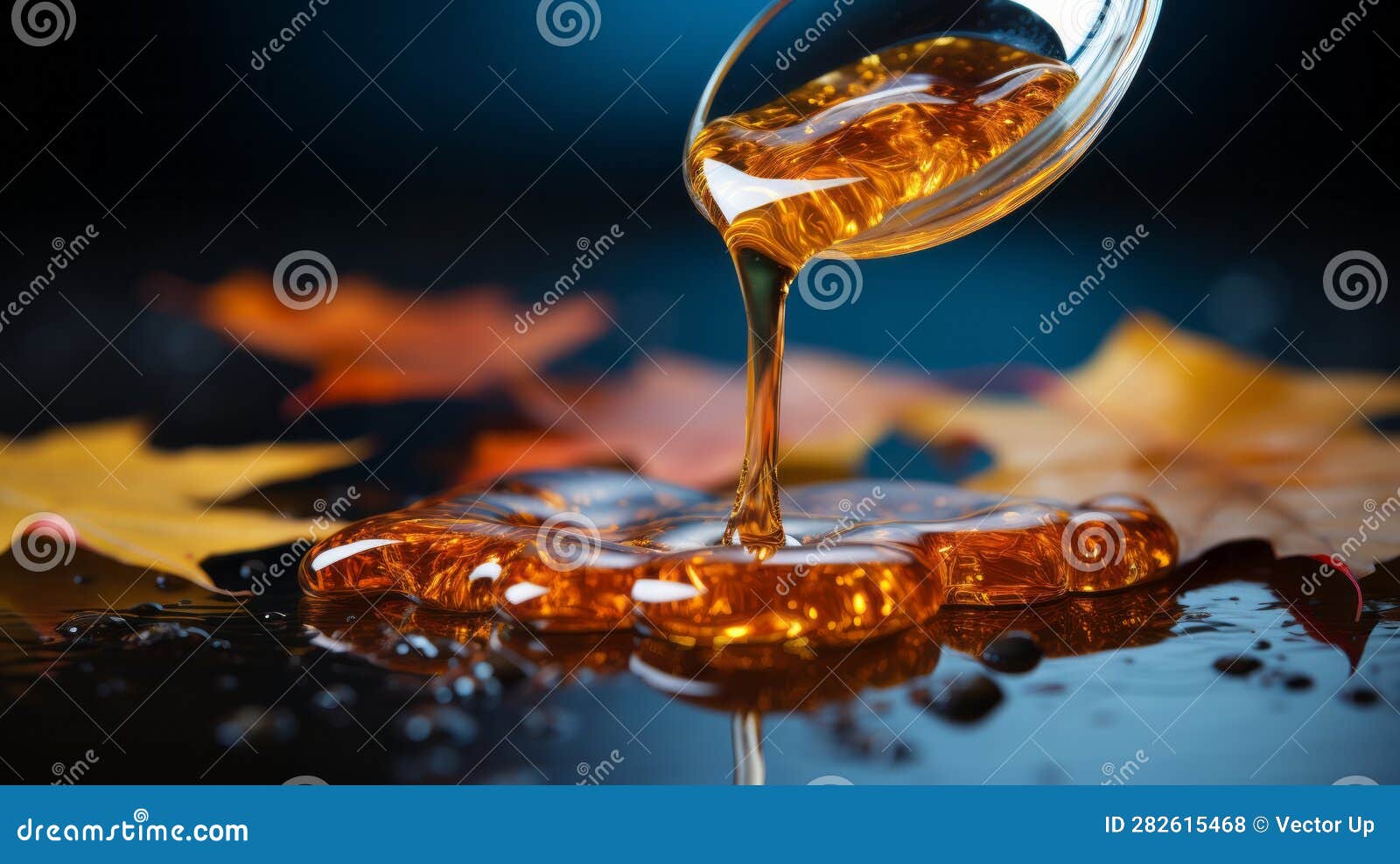 Maple Syrup Pouring on Spoon. Generative AI. Stock Photo - Image of ...