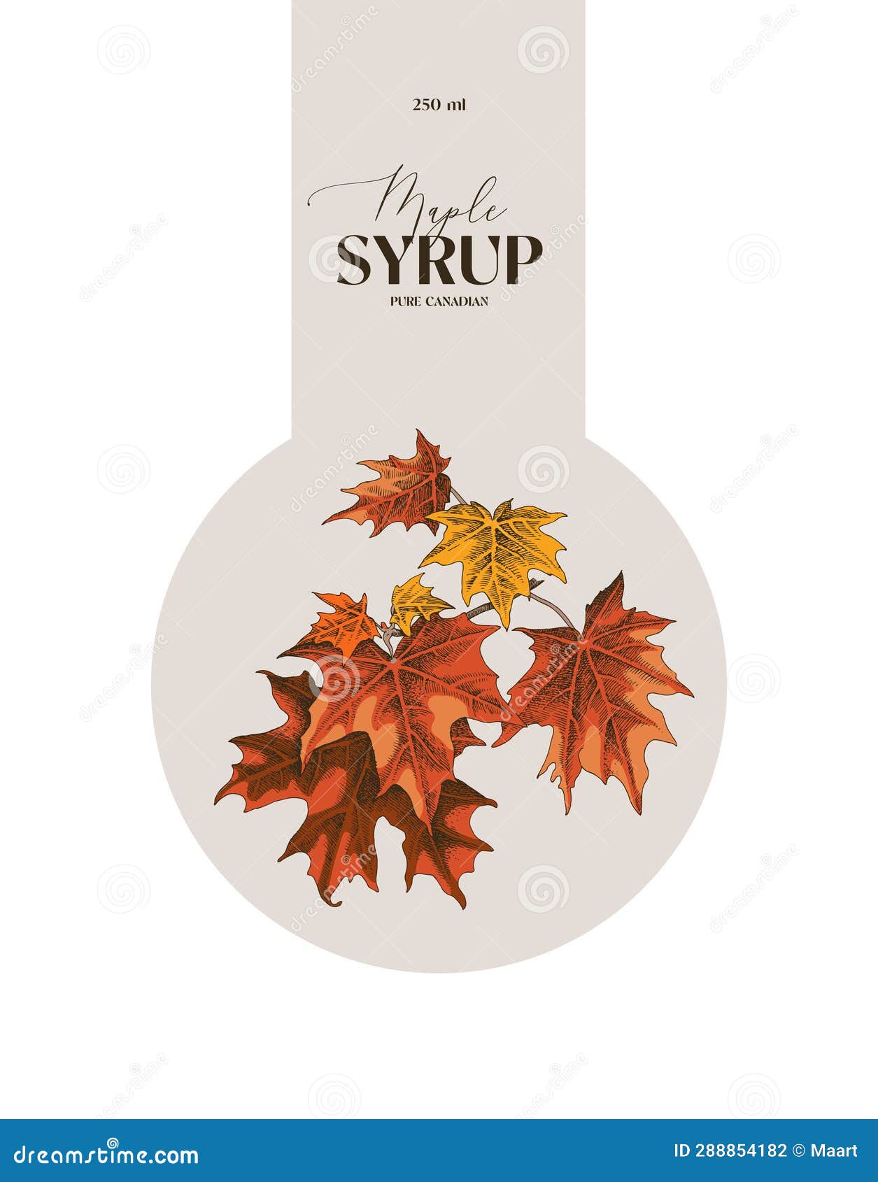 Maple Syrup Vector Label Template Stock Illustration - Illustration of ...