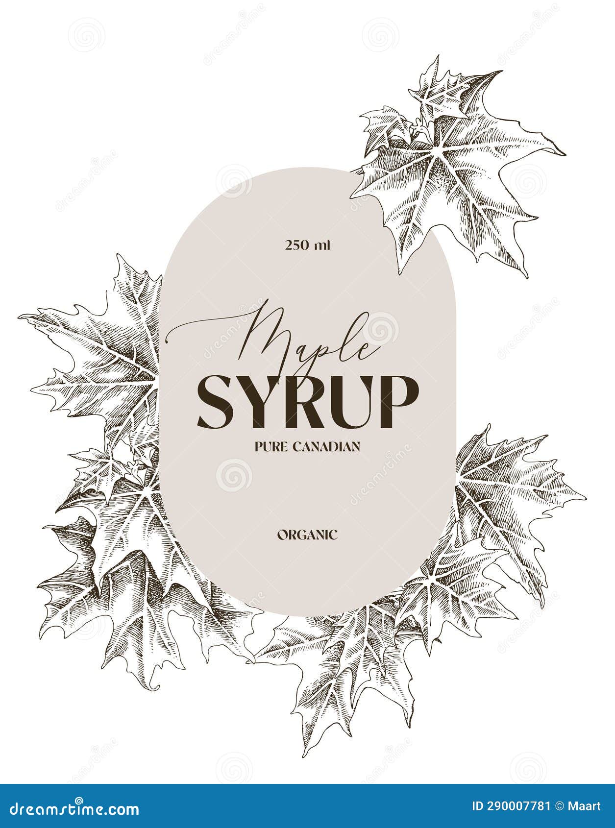 Maple Syrup Vector Label Template Stock Vector - Illustration of ...