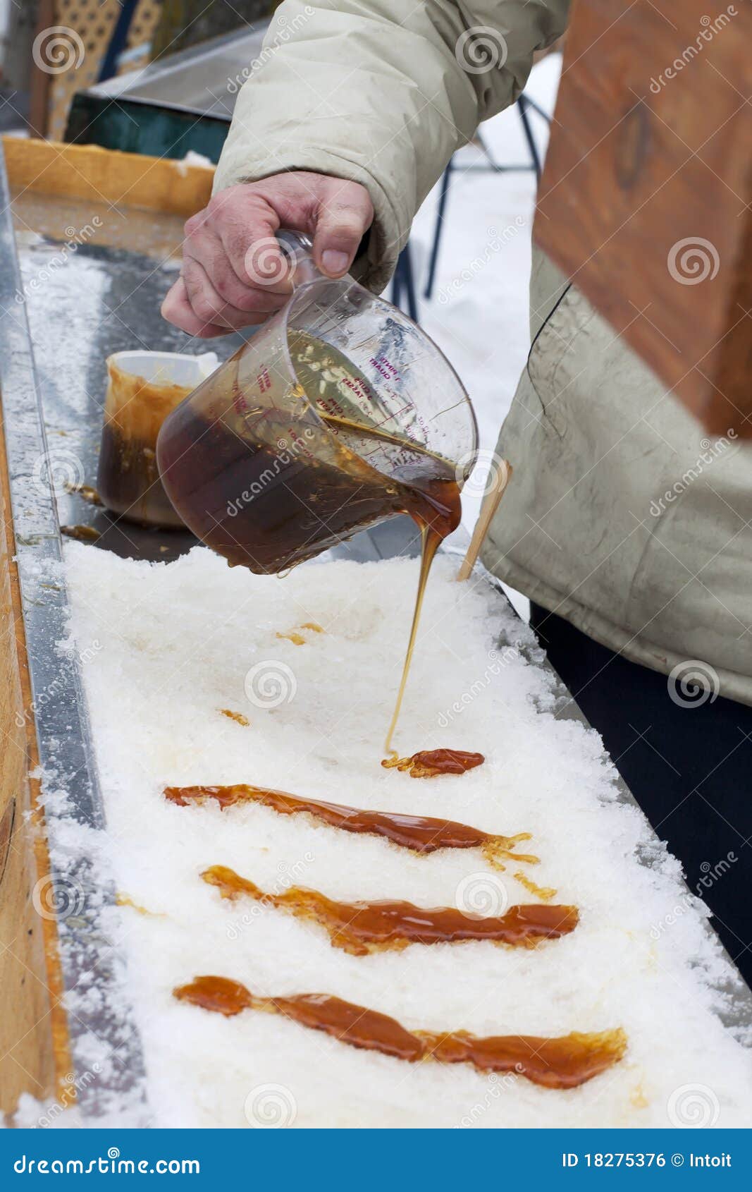 Maple Taffy on Snow stock photo. Image of canadian, sugary - 18275376