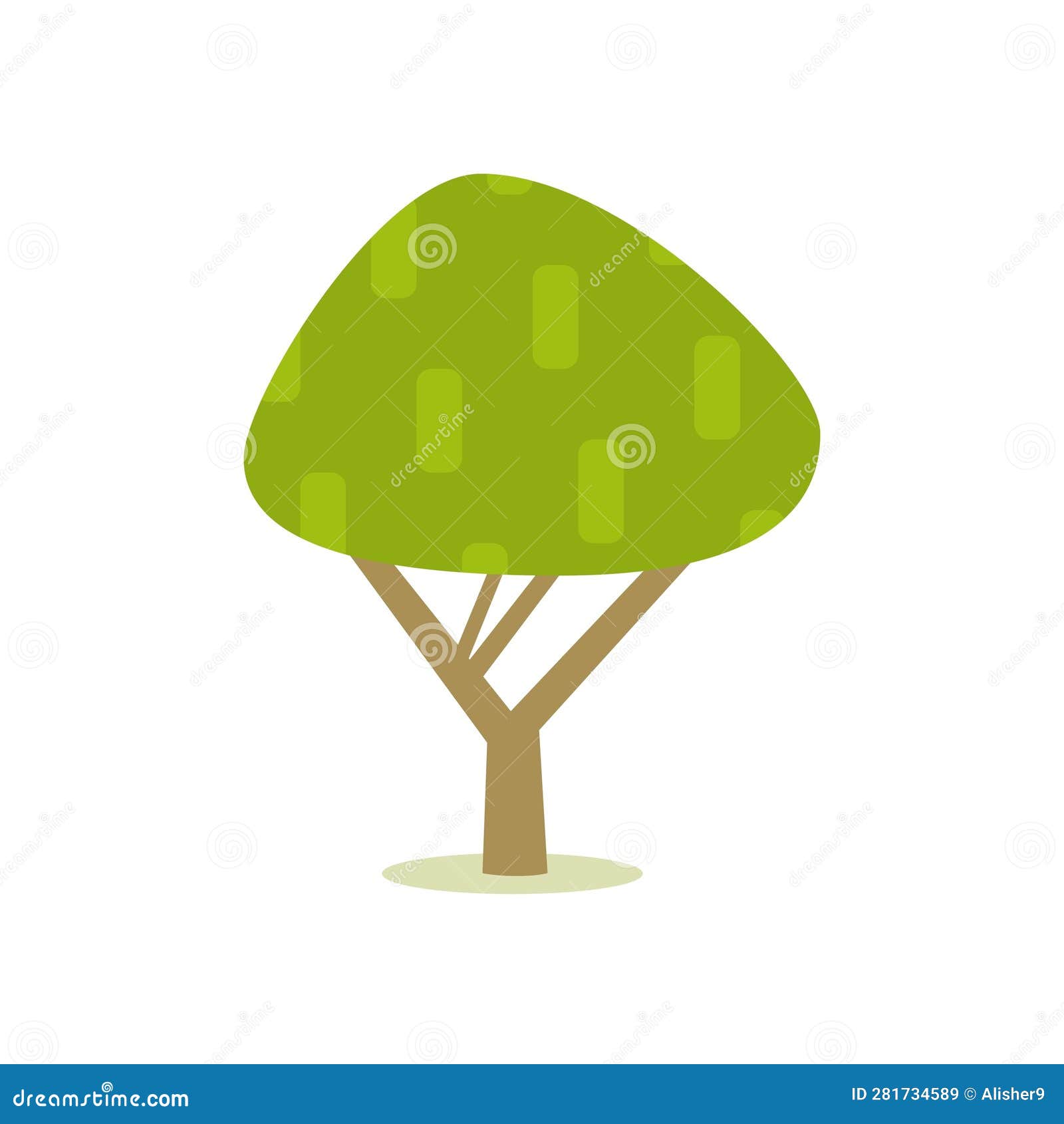 Maple Tree with Bearing Triangle Shape Crown Stock Vector ...