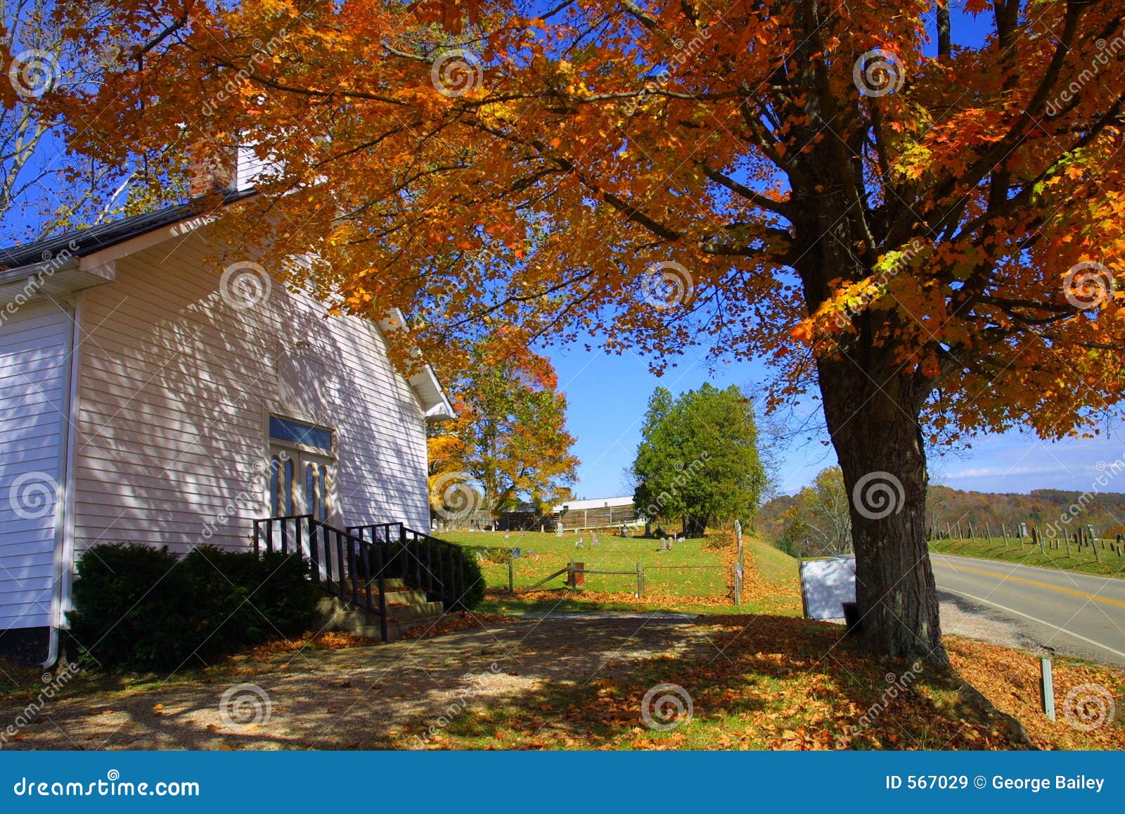 Maple Tree and Church stock image. Image of midwest, ohio - 567029