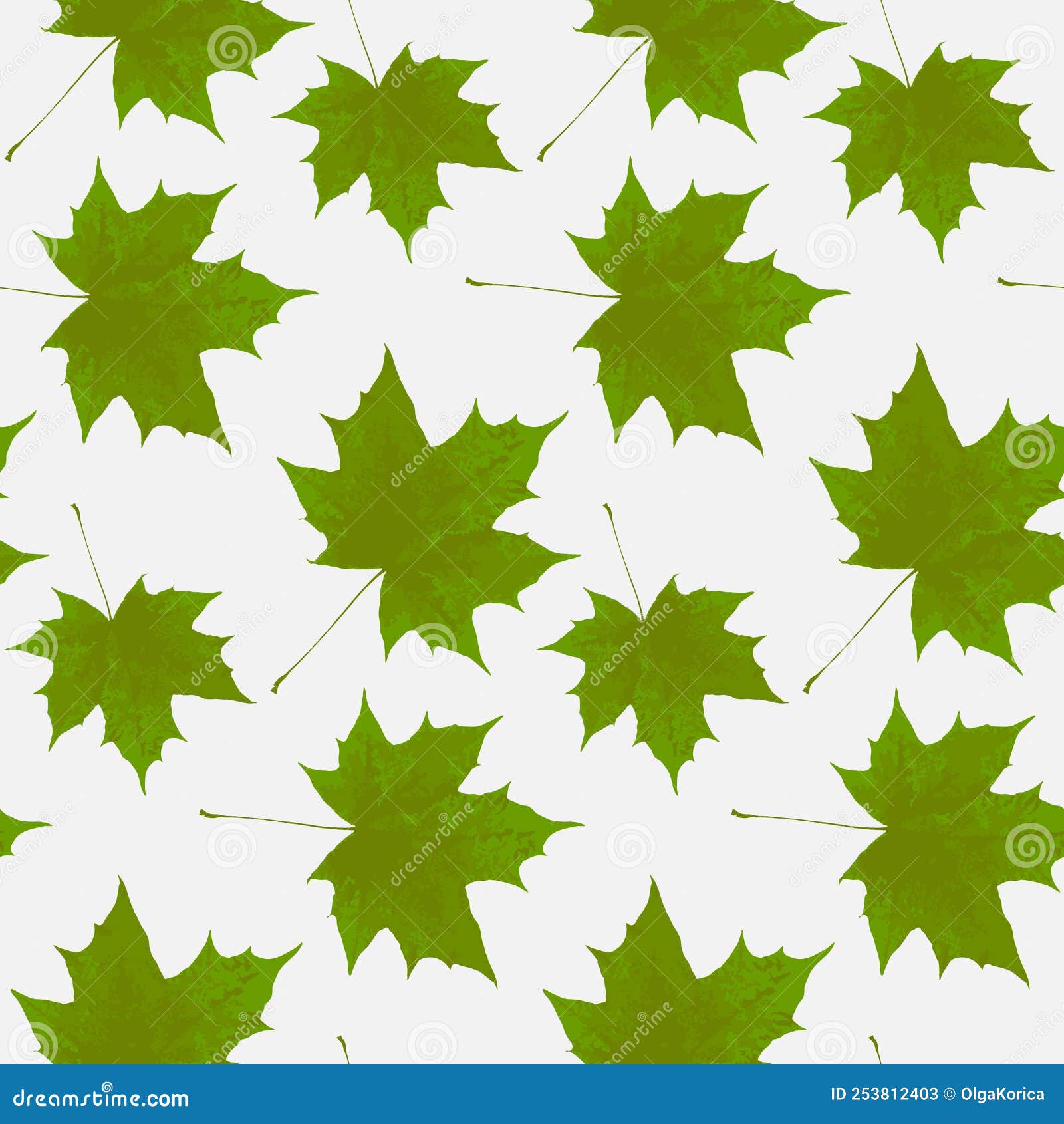 Maple Tree Green Leaf Seamless Pattern, Repeat Background for Textile ...
