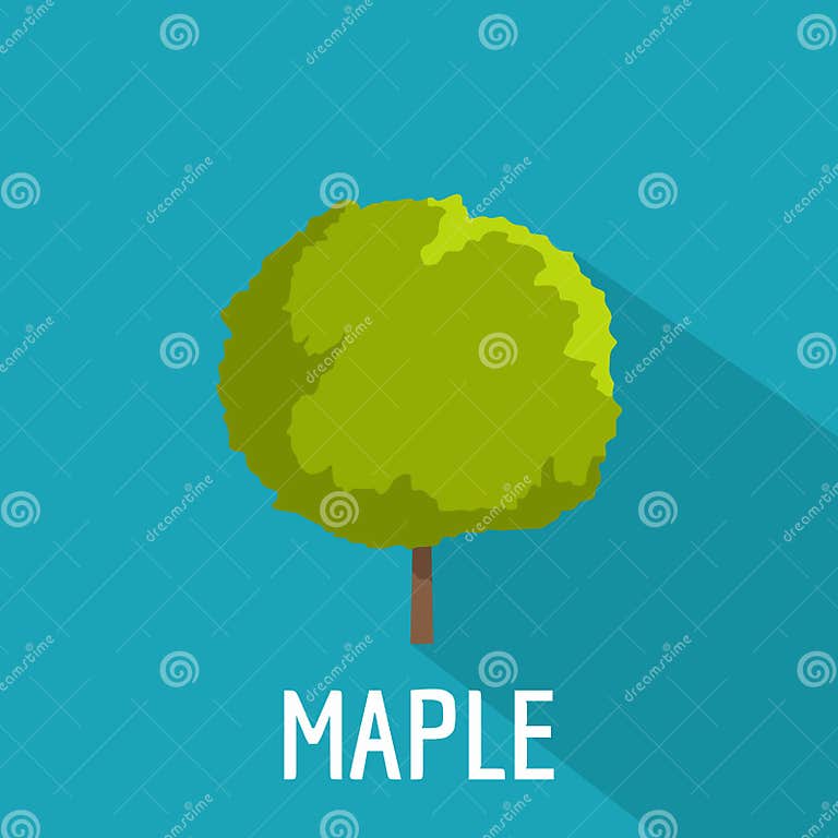 Maple Tree Icon, Flat Style Stock Vector - Illustration of flat, leaf ...