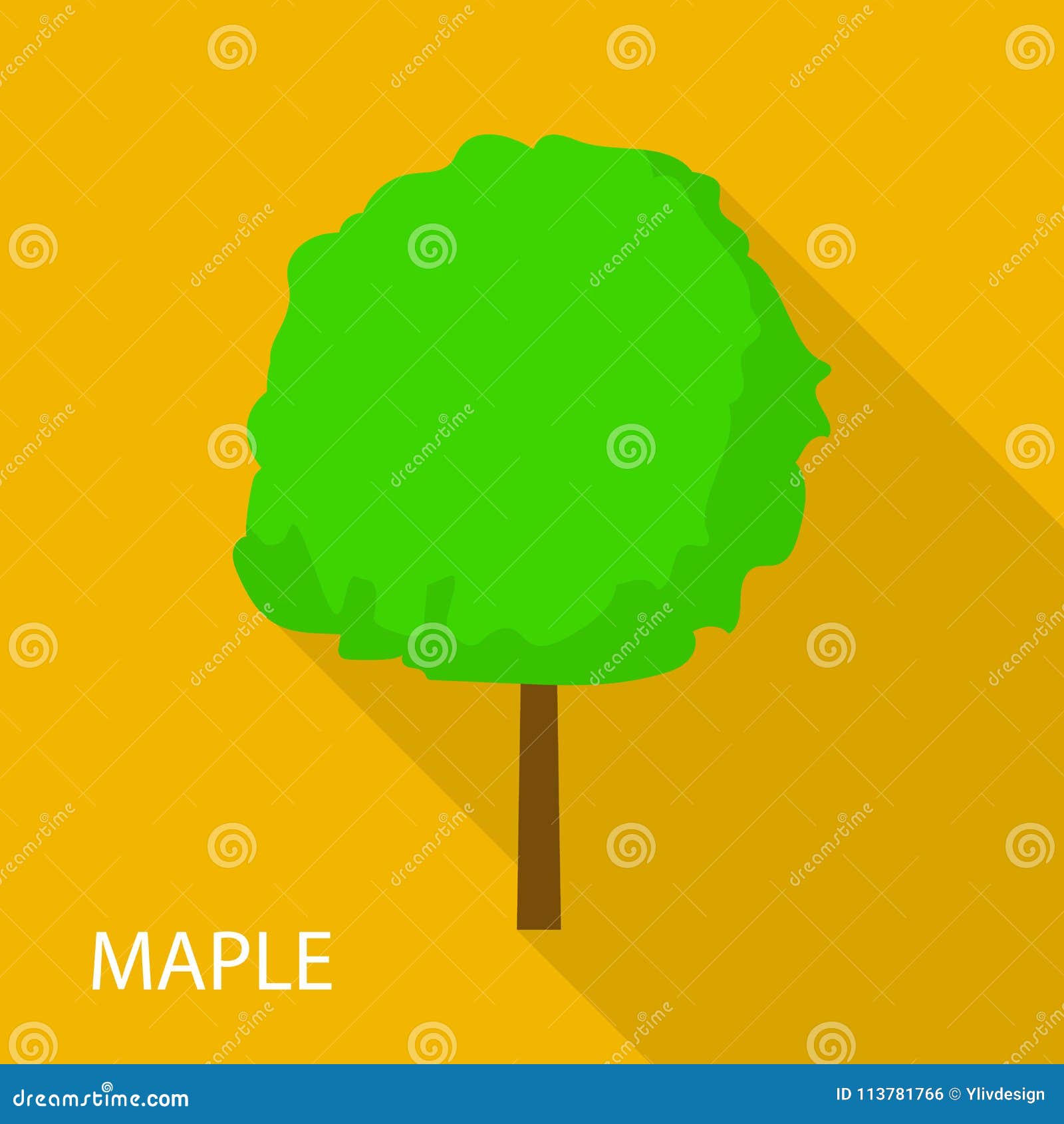 Maple Tree Icon, Flat Style Stock Vector - Illustration of sign, icon ...