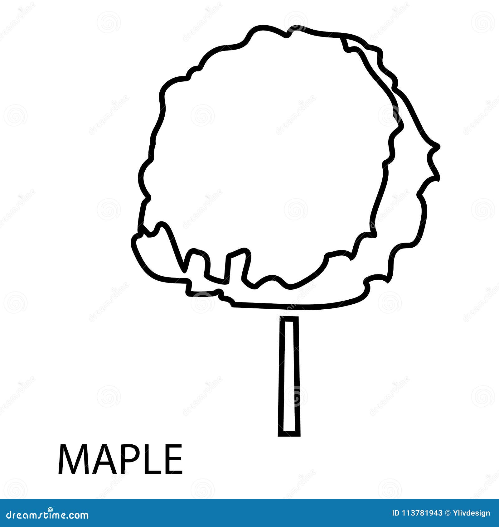 Maple Tree Icon, Outline Style Stock Vector - Illustration of spring ...