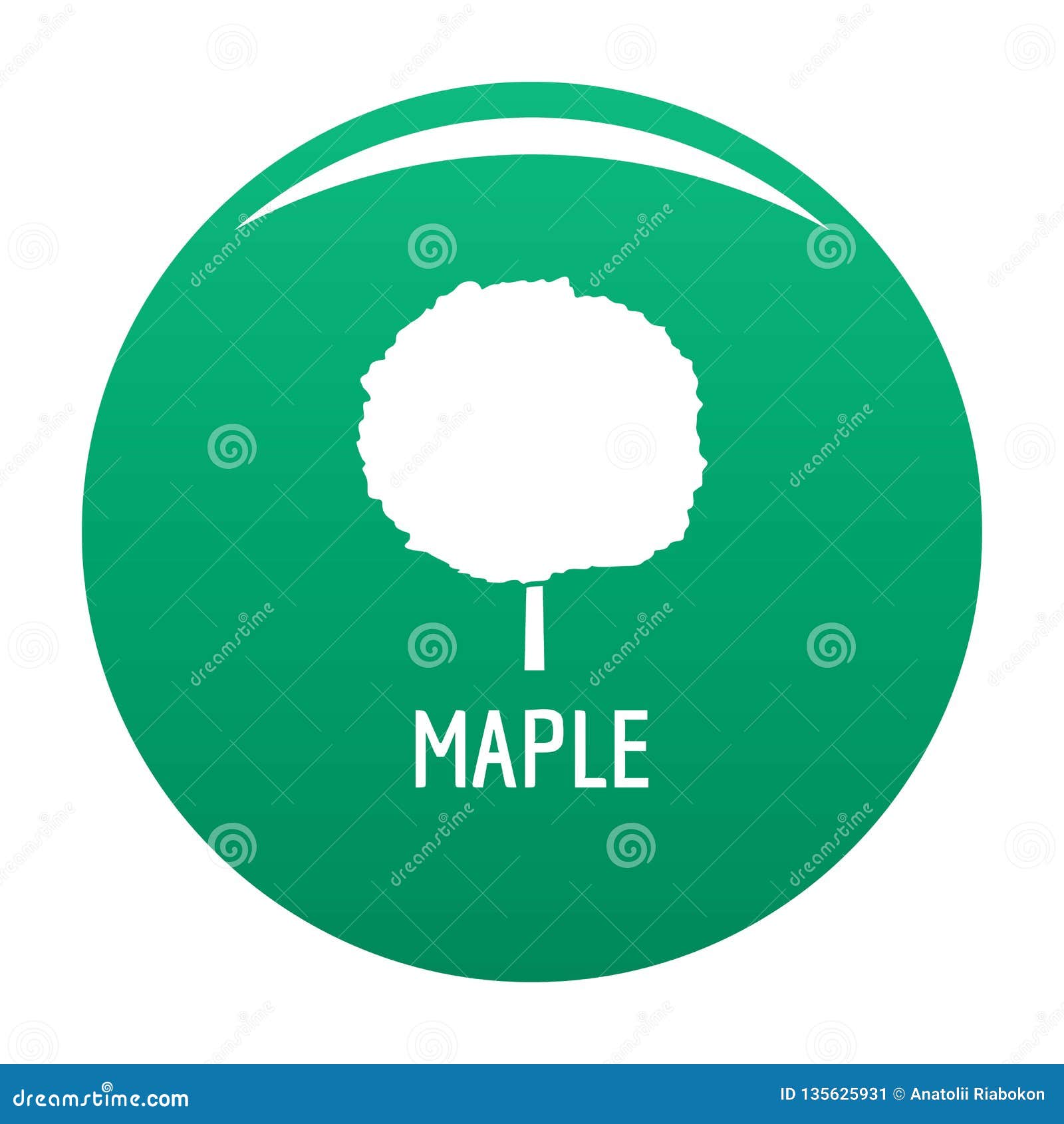 Maple Tree Icon Vector Green Stock Vector - Illustration of sign ...