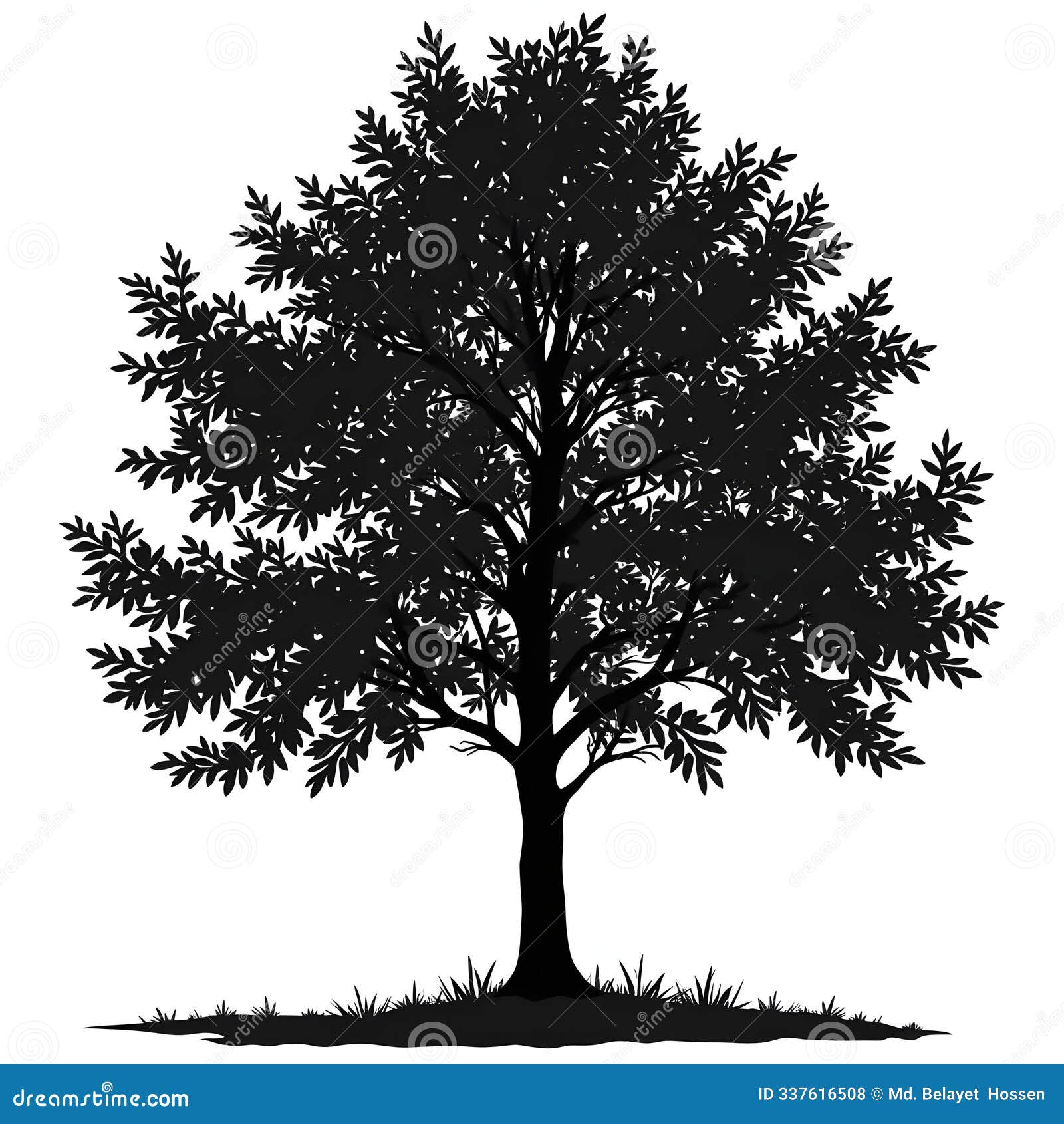 Maple Tree Silhouette Vector Stock Illustration - Illustration of ...