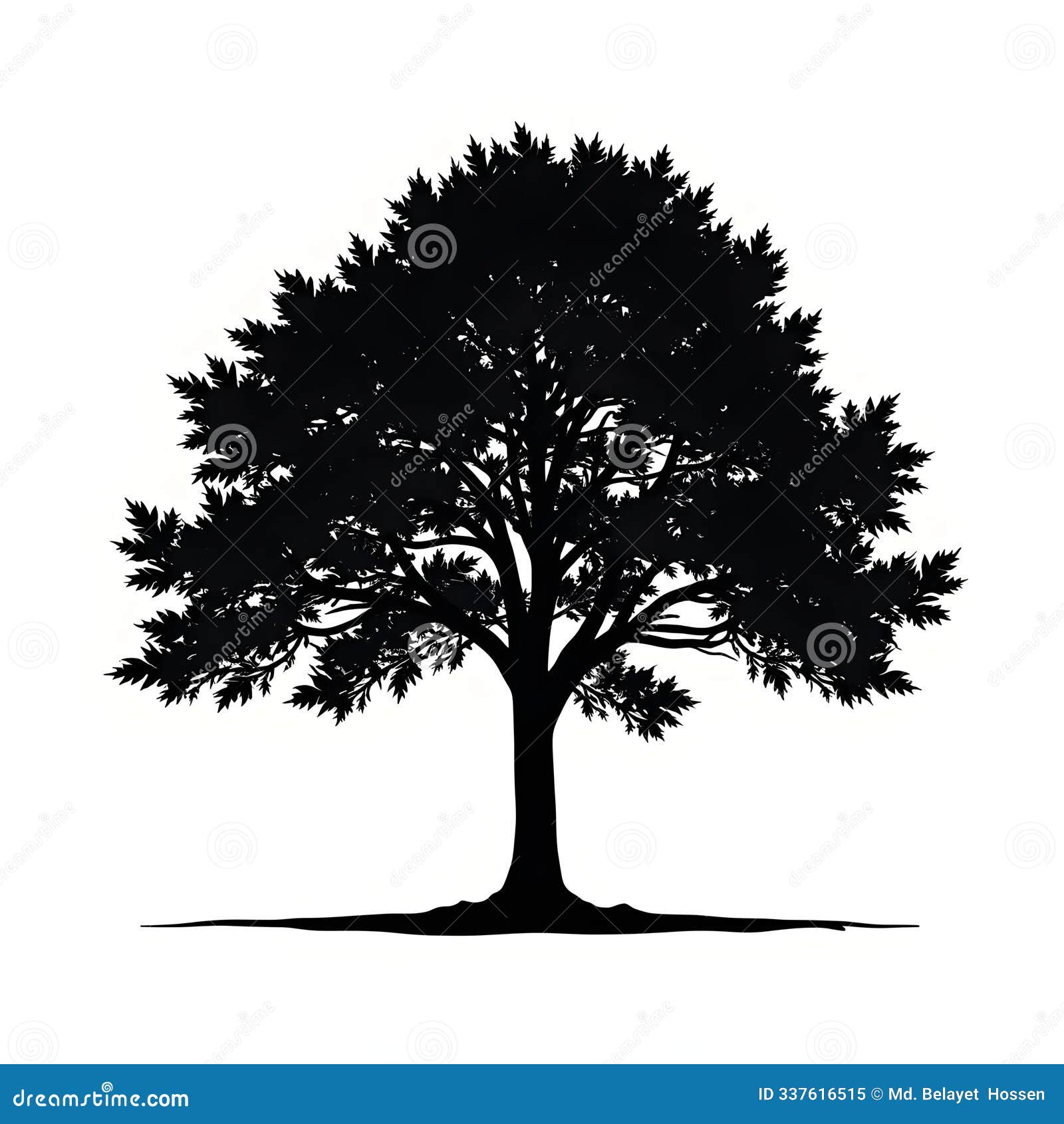 Maple Tree Silhouette Vector Stock Illustration - Illustration of ...