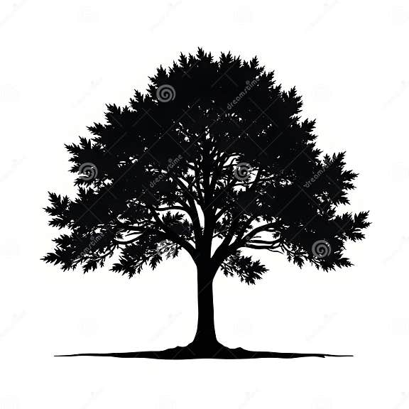 Maple Tree Silhouette Vector Stock Illustration - Illustration of ...