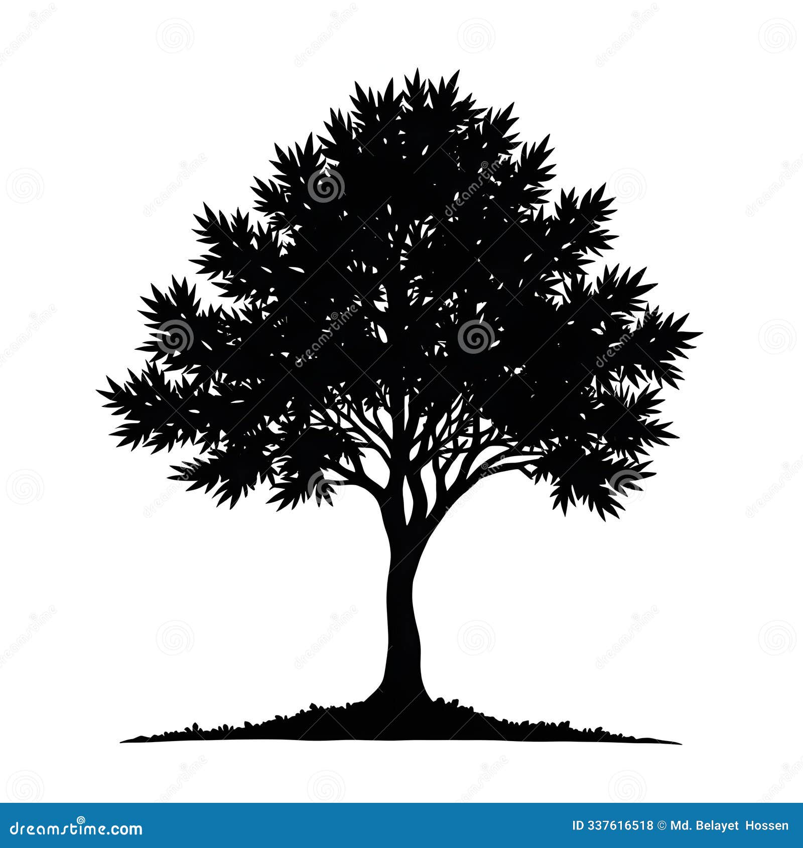 Maple Tree Silhouette Vector Stock Illustration - Illustration of ...